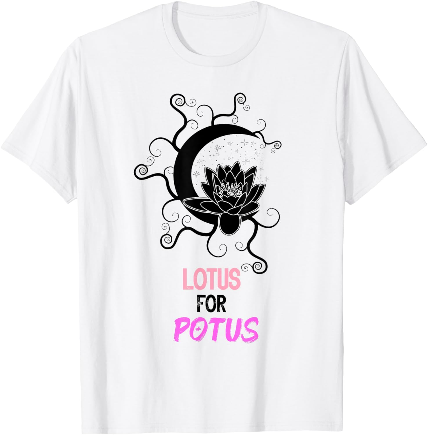 Lotus for Potus moon Kamala Harris 2024 President Election T-Shirt ...