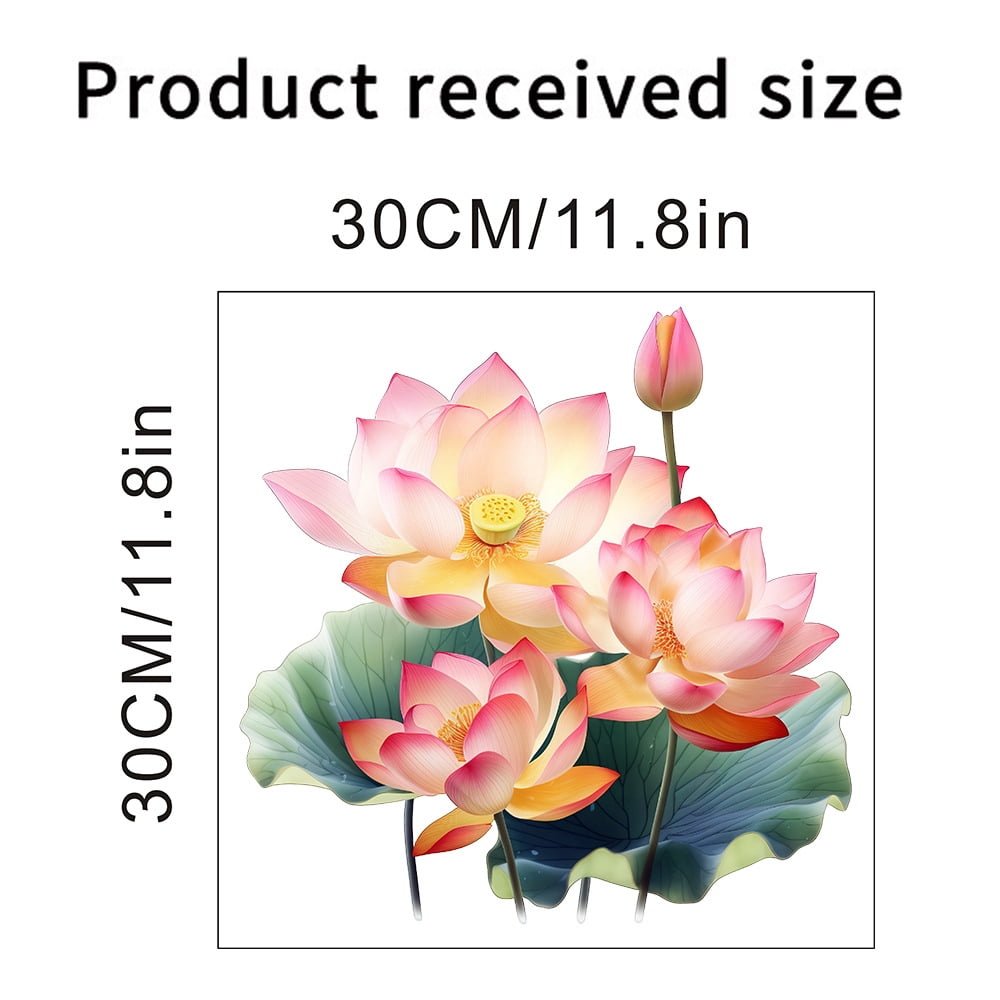 Lotus leaf lotus flower petals self-adhesive toilet stickers bathroom ...