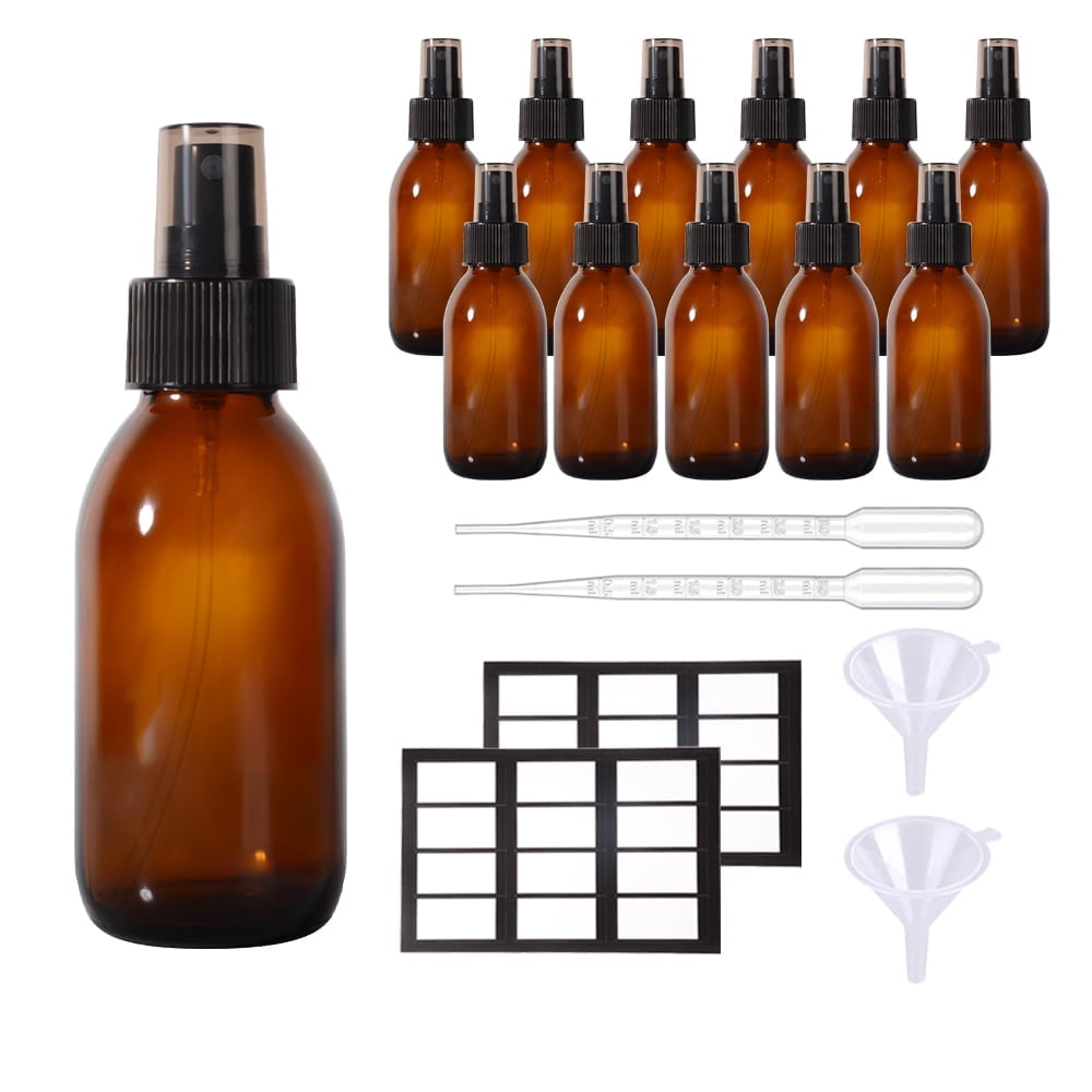 Keigocare Amber Glass Spray Bottles,125ml,12 Pack - Walmart.com