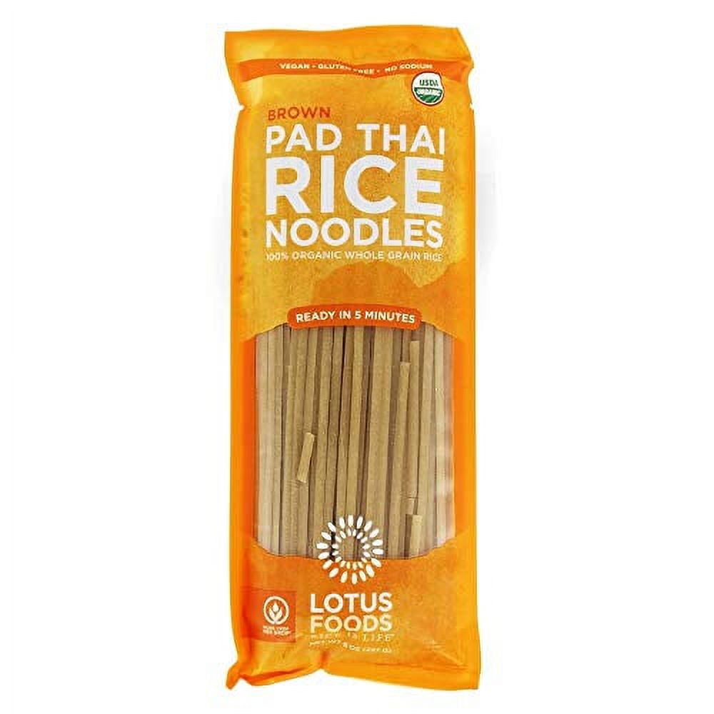 LOTUS FOODS Organic Brown Rice Pad Thai Noodles, Gluten-Free, Vegan, 8 ...