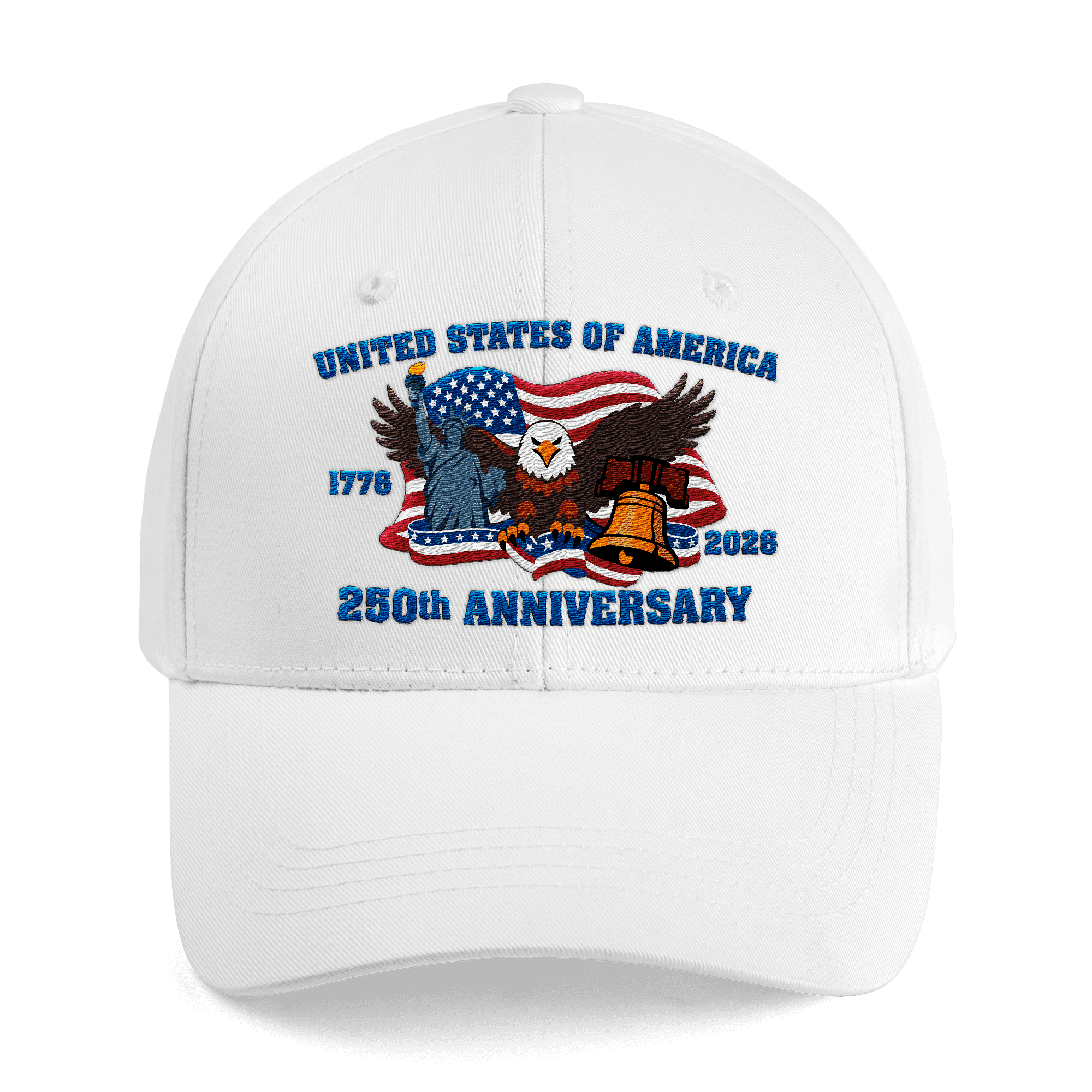 Lotusprint LLC 250th Anniversary US Flag Eagle Embroidered Cap One Size ...