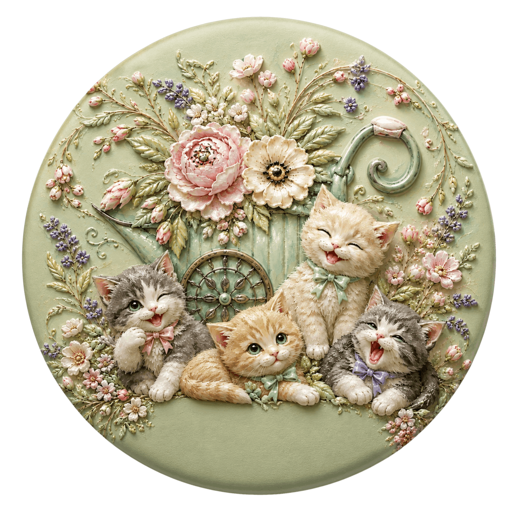 Lotusprint LLC 2D Print Floral Kittens Spare Tire Cover Without Backup ...
