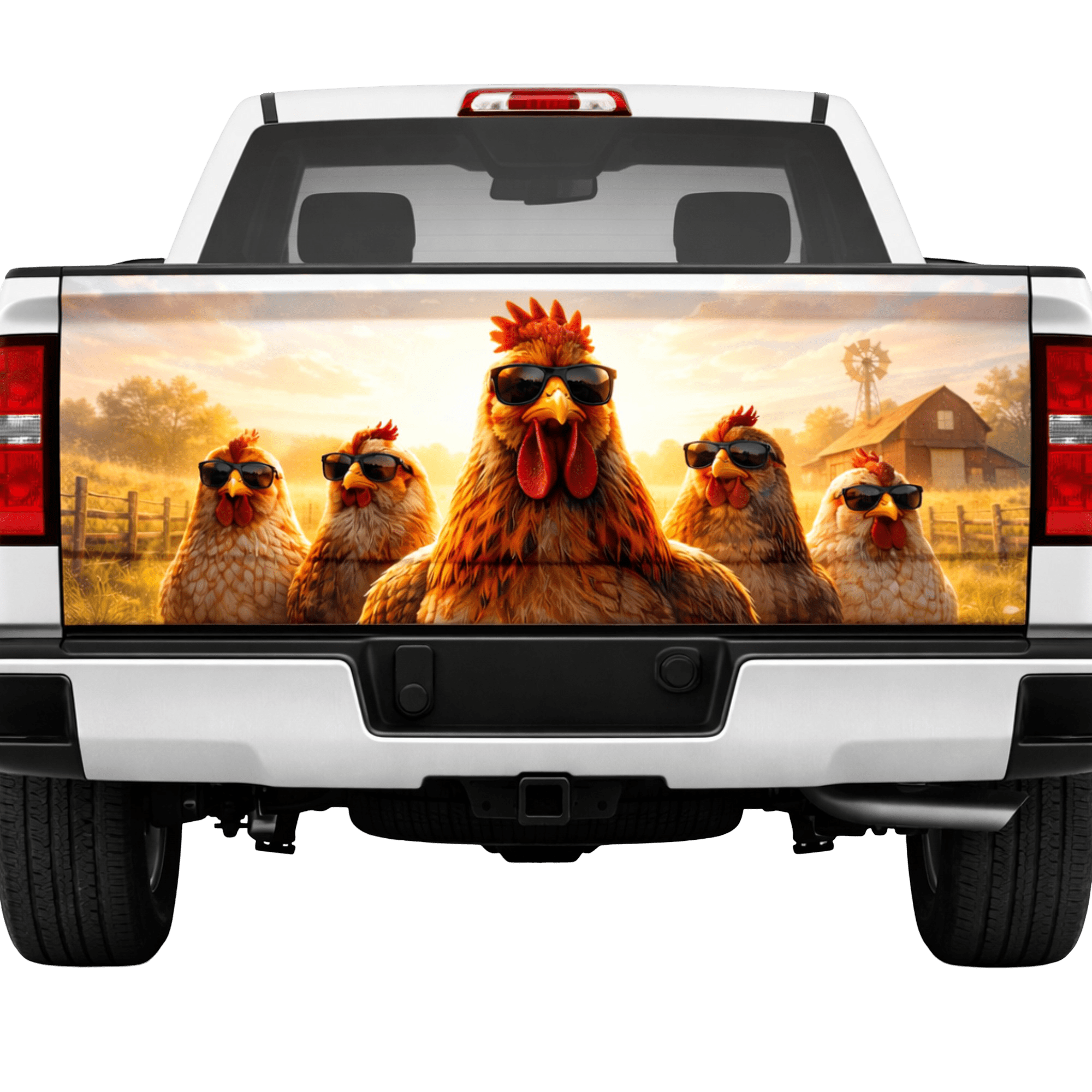Lotusprint LLC 2D Print Funny Chicken Tailgate Wrap 2 Sizes (24"x58 ...