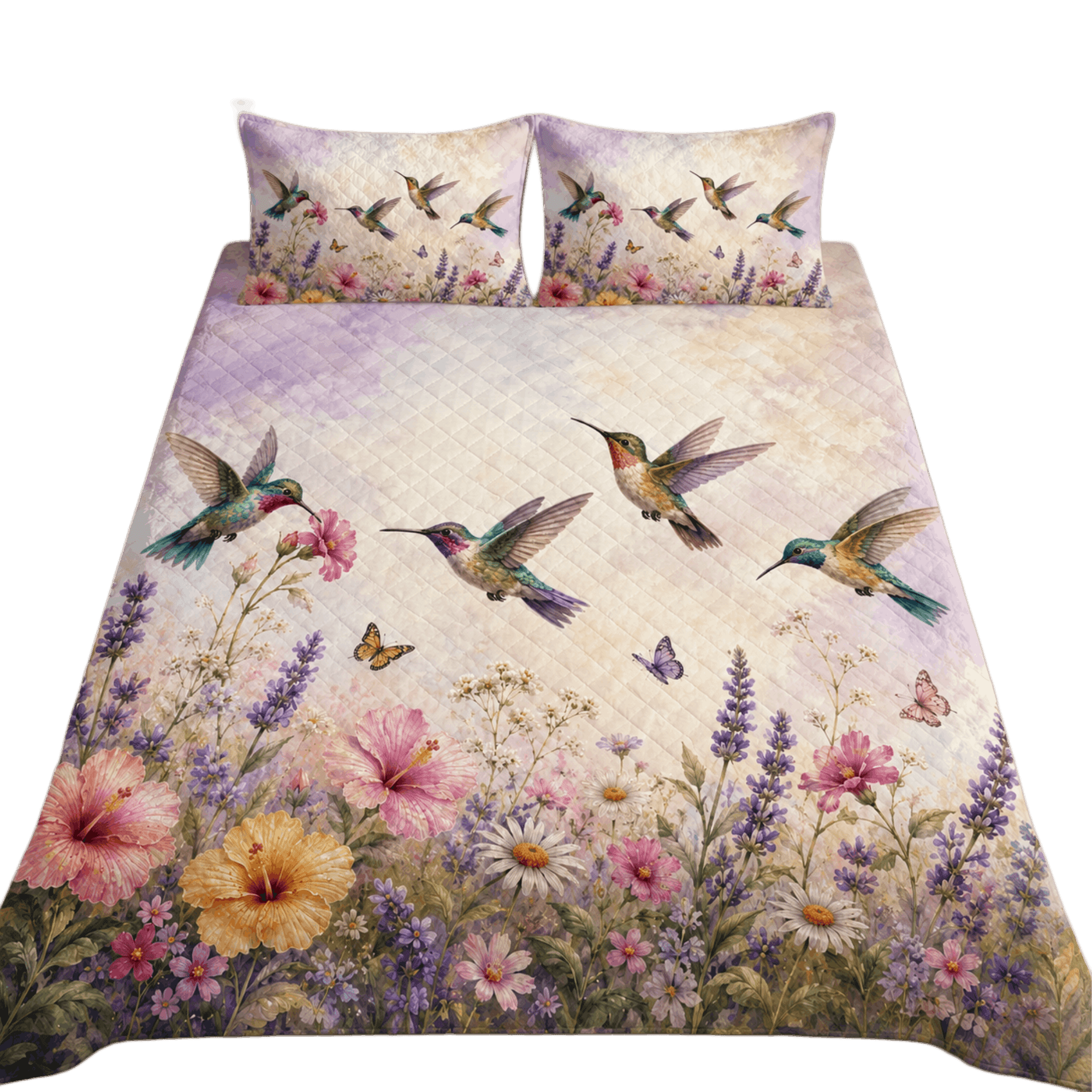 Lotusprint LLC 2D Print Magnolia Hummingbird Quilt Bedding Set 60x70 ...