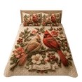 Lotusprint LLC 2D Print Personalized Cardinal Floral Quilt Bedding Set ...