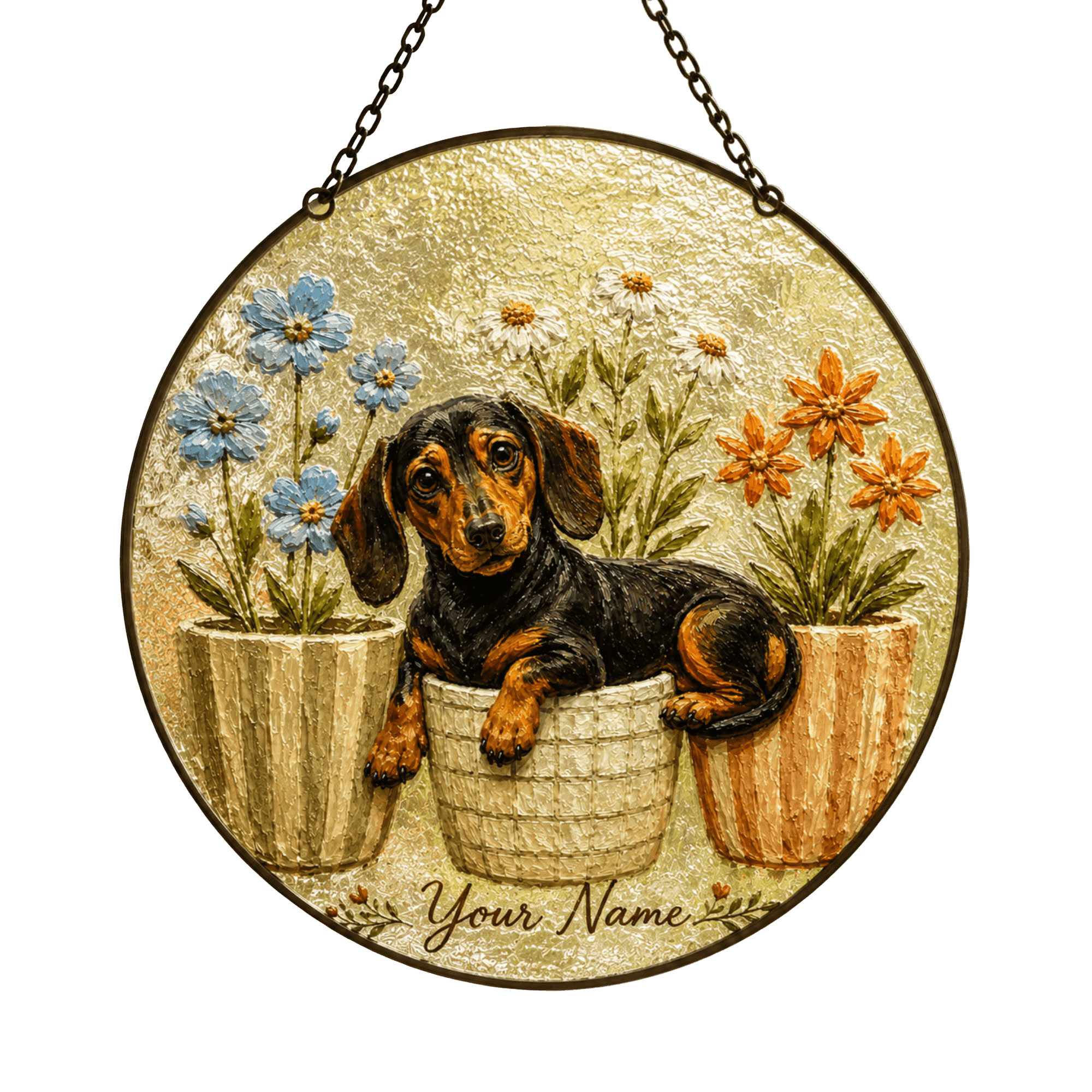 Lotusprint LLC 2D Print Personalized Dachshund Custom Shape Window ...