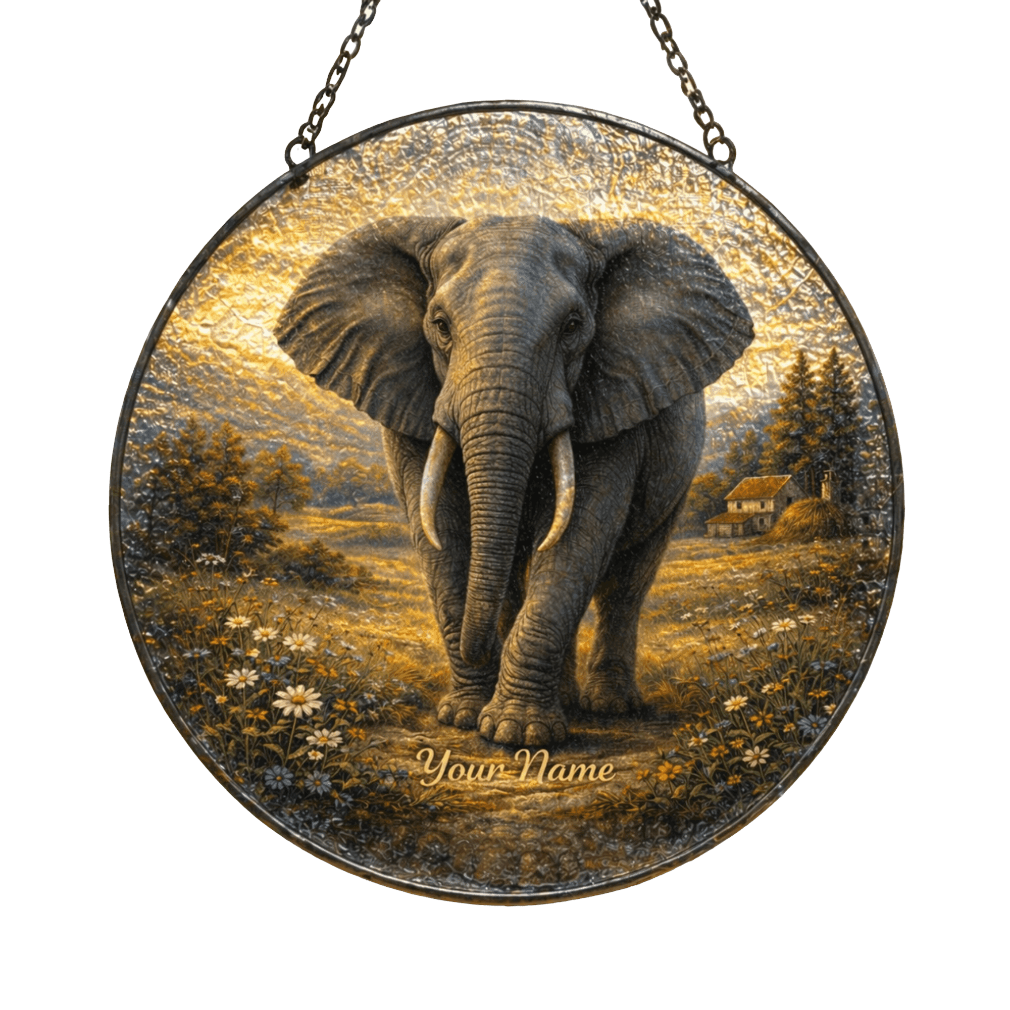 Lotusprint LLC 2D Print Personalized Elephant Custom Shape Window ...
