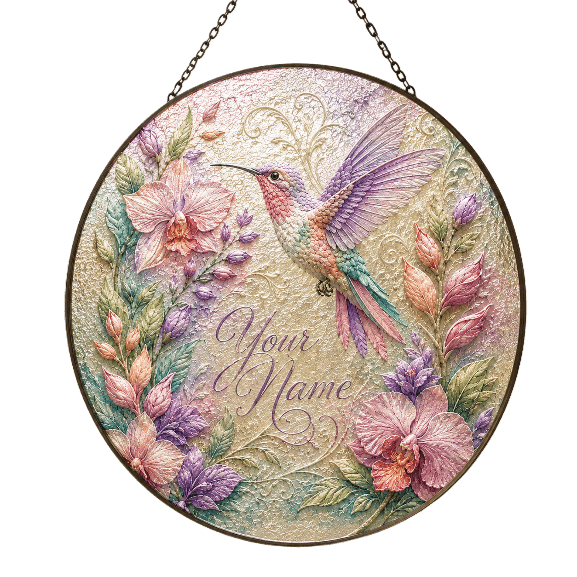 Lotusprint LLC 2D Print Personalized Hummingbird Floral Custom Shape ...