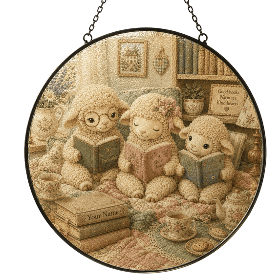 Lotusprint LLC 2D Print Personalized Sheep Reading Custom Shape Window ...