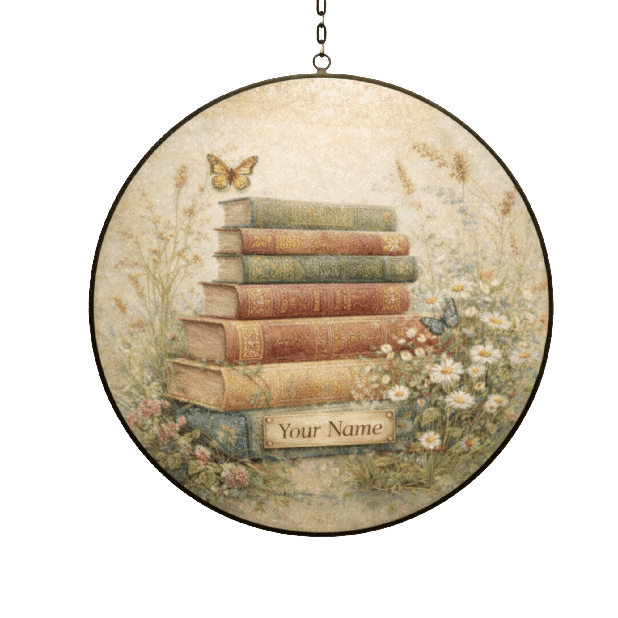 Lotusprint LLC 2D Print Personalized Vintage Books Custom Shape Window ...