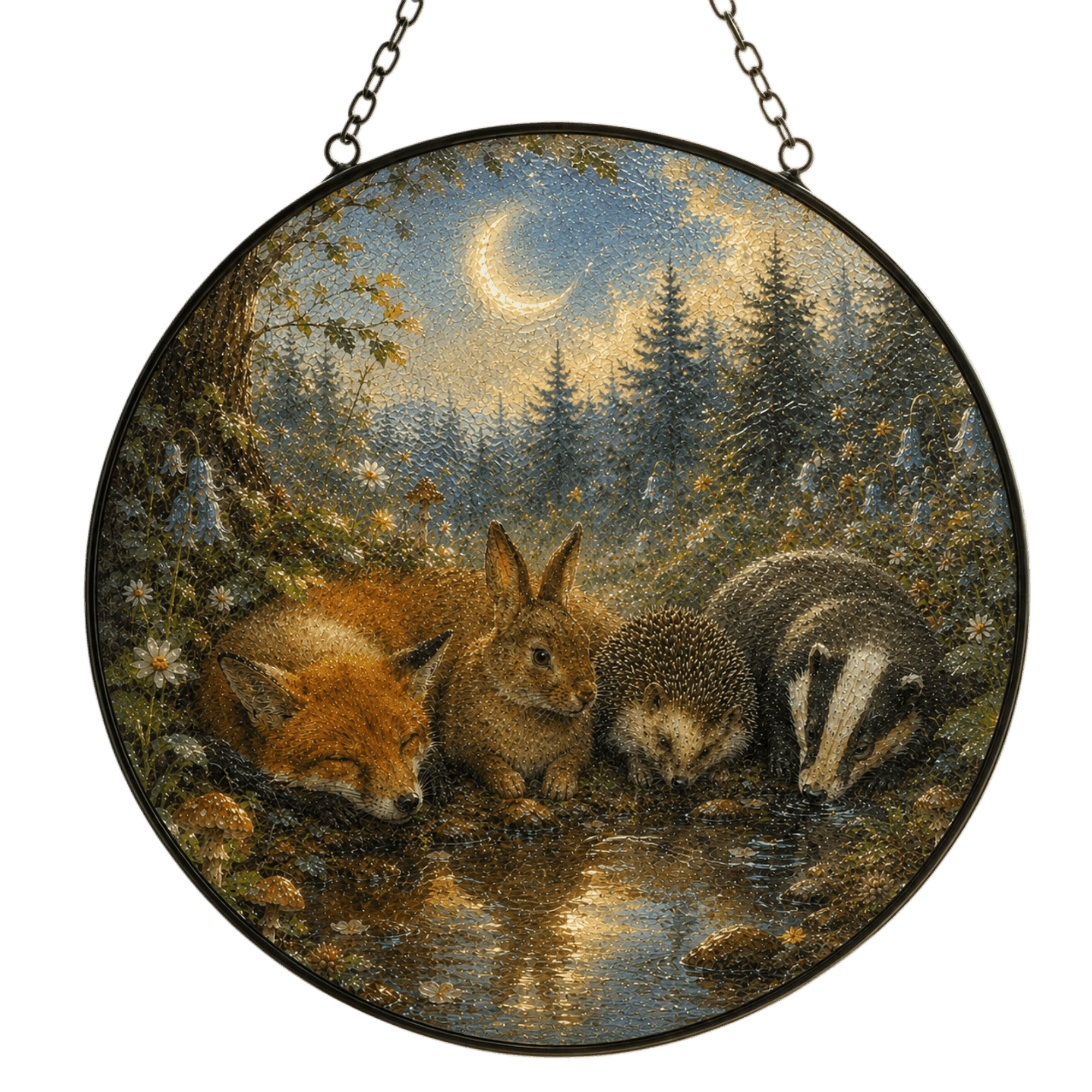 Lotusprint LLC 2D Print Woodland Animals Custom Shape Window Hanging ...