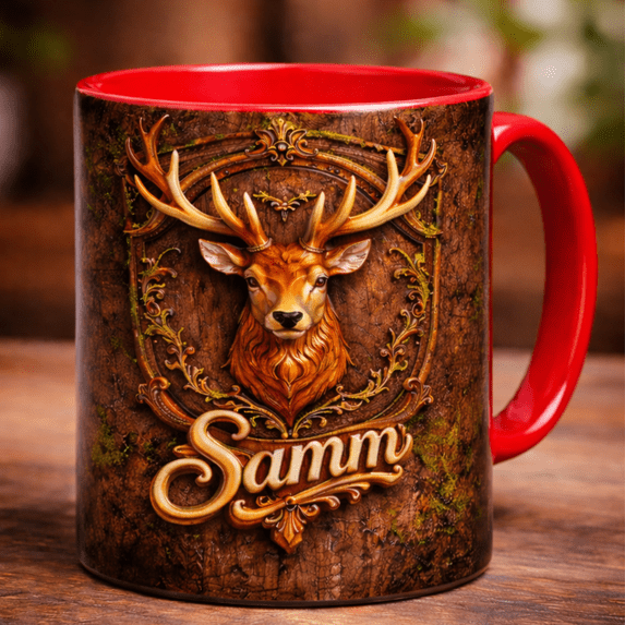 Lotusprint LLC 3D Illusion Deer Accent Mug, Woodland Deer Design for ...