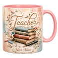 Lotusprint LLC Personalized Teacher Floral Book 2D Print Flat Accent ...