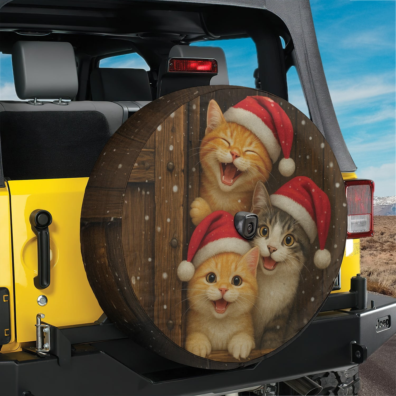 Lotusprinthandmade 3D Cat Welcome Door Sock Spare Tire Cover With ...