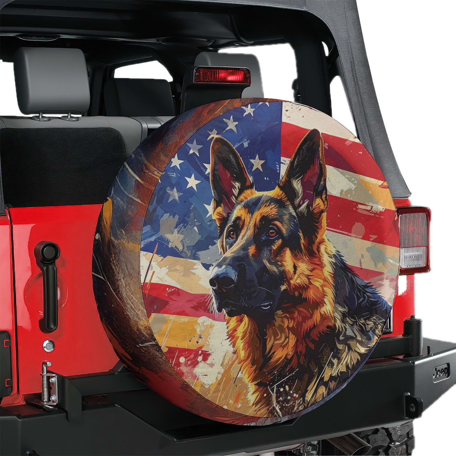 Lotusprinthandmade 3D German Shepherd Dog with America Flag Spare Tire ...