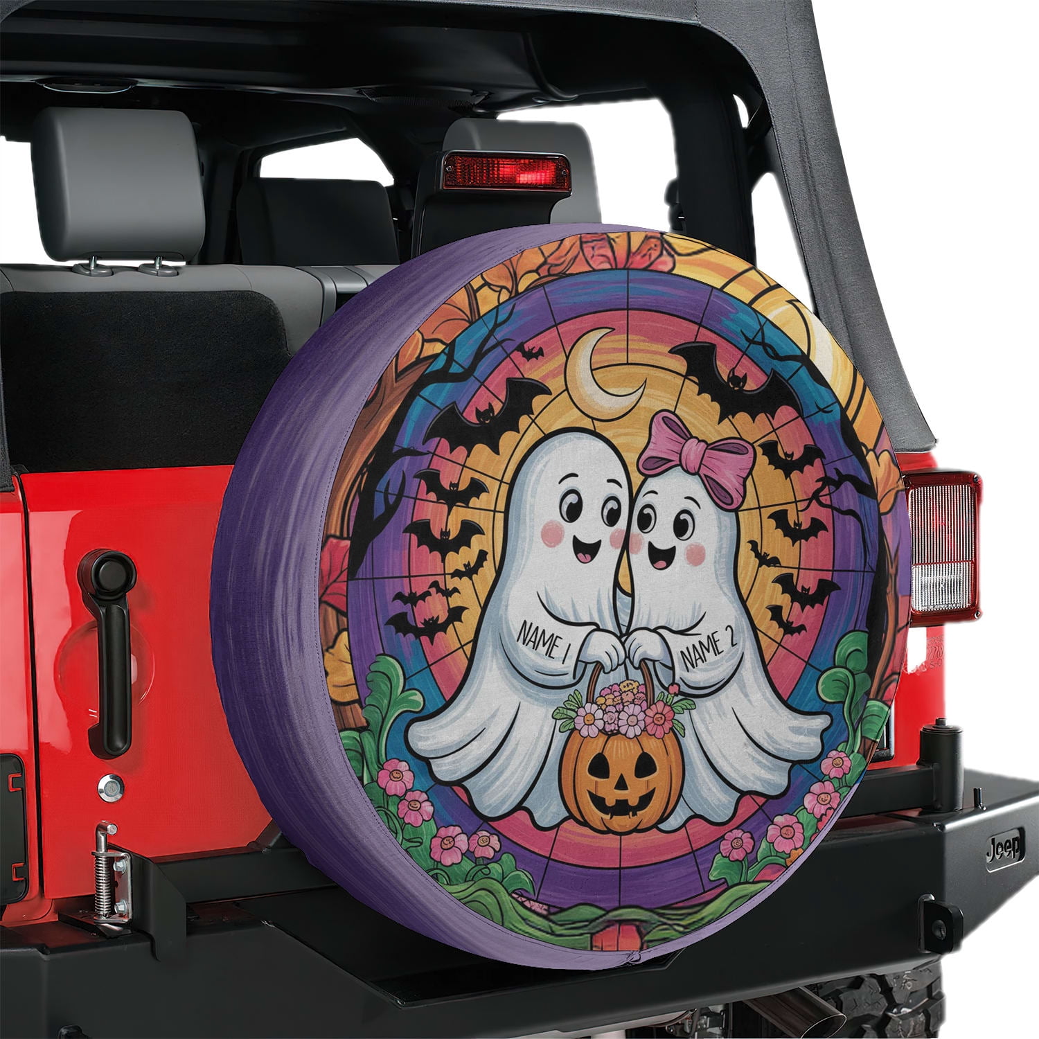 Lotusprinthandmade 3D Ghost Couple Spare Tire Cover Without Backup ...