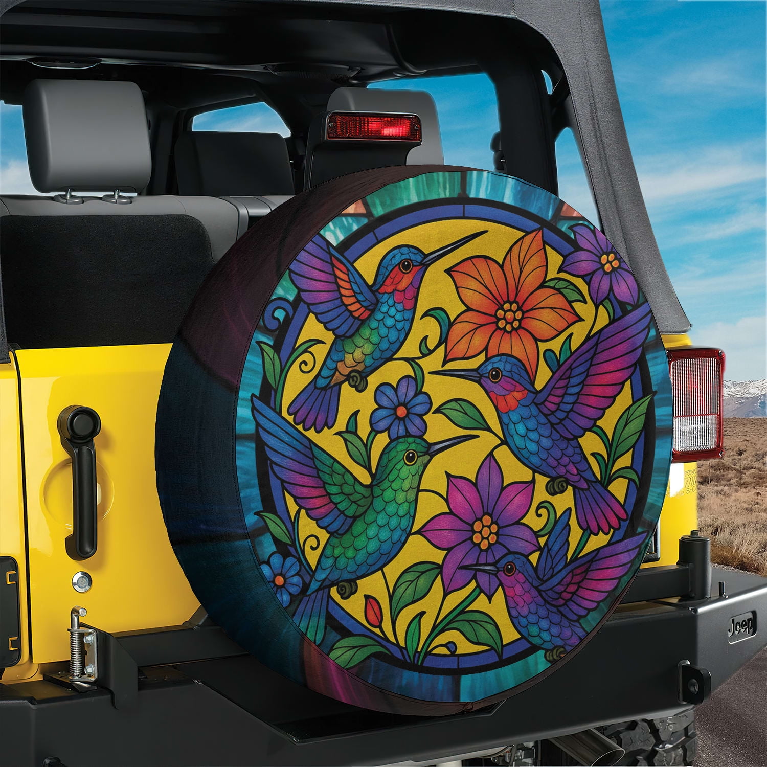 Lotusprinthandmade 3D Hummingbird Spare Tire Cover Without Backup ...