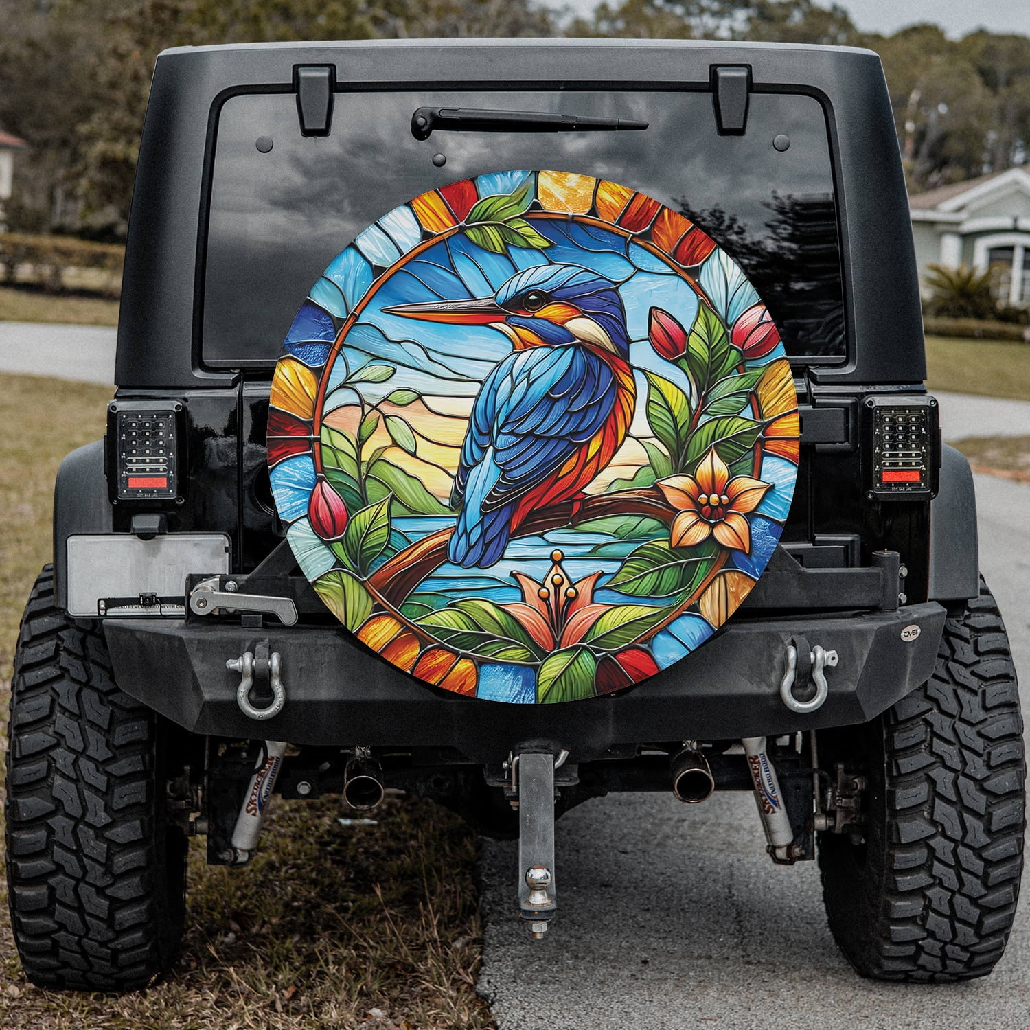 Lotusprinthandmade 3D Kingfisher Bird Spare Tire Cover Without Backup ...