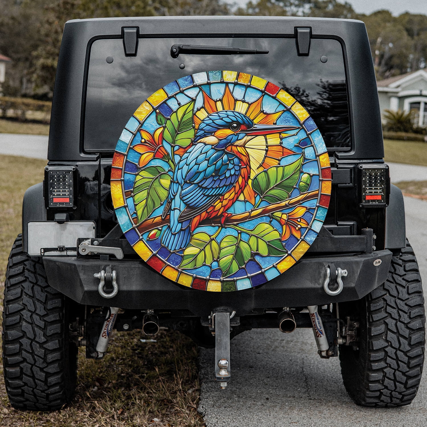 Lotusprinthandmade 3D Kingfisher Bird Spare Tire Cover Without Backup ...