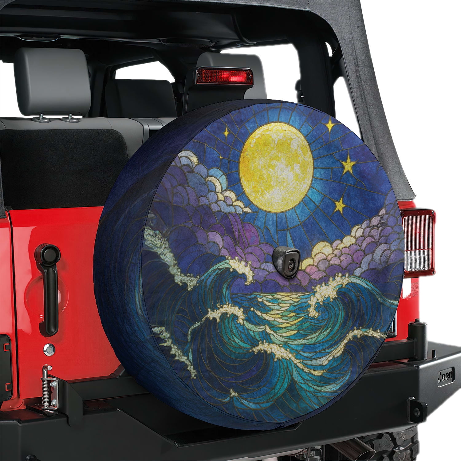 Lotusprinthandmade 3D Majestic Full Moon Over Ocean Spare Tire Cover ...