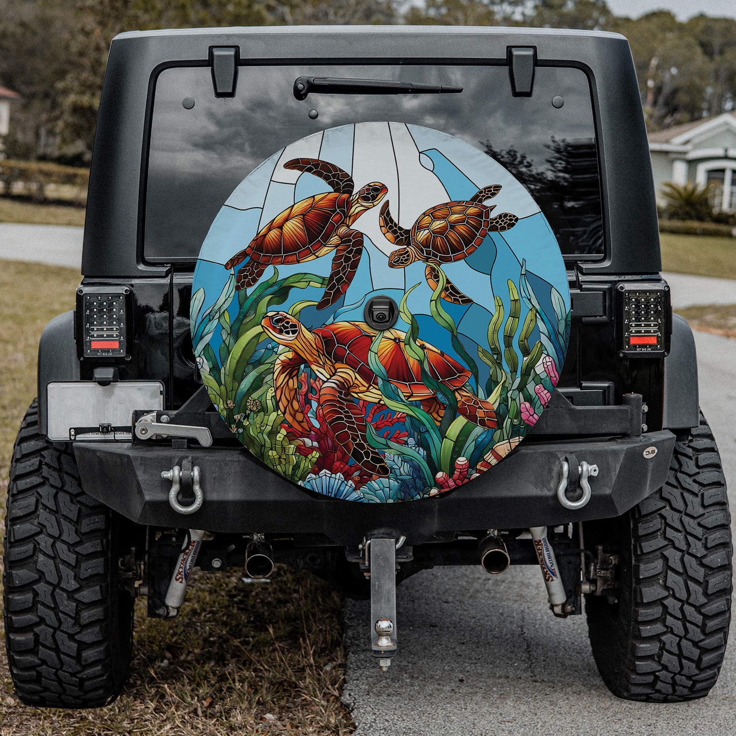 Lotusprinthandmade 3D Sea Turtle Spare Tire Cover With Backup Camera ...