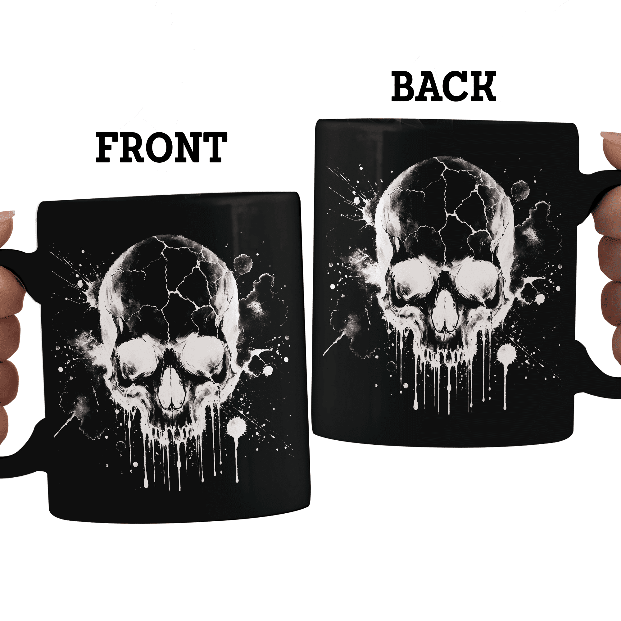 Lotusprinthandmade 3D Skull Black Ceramic Mug (11oz) (Made In US), 3d ...