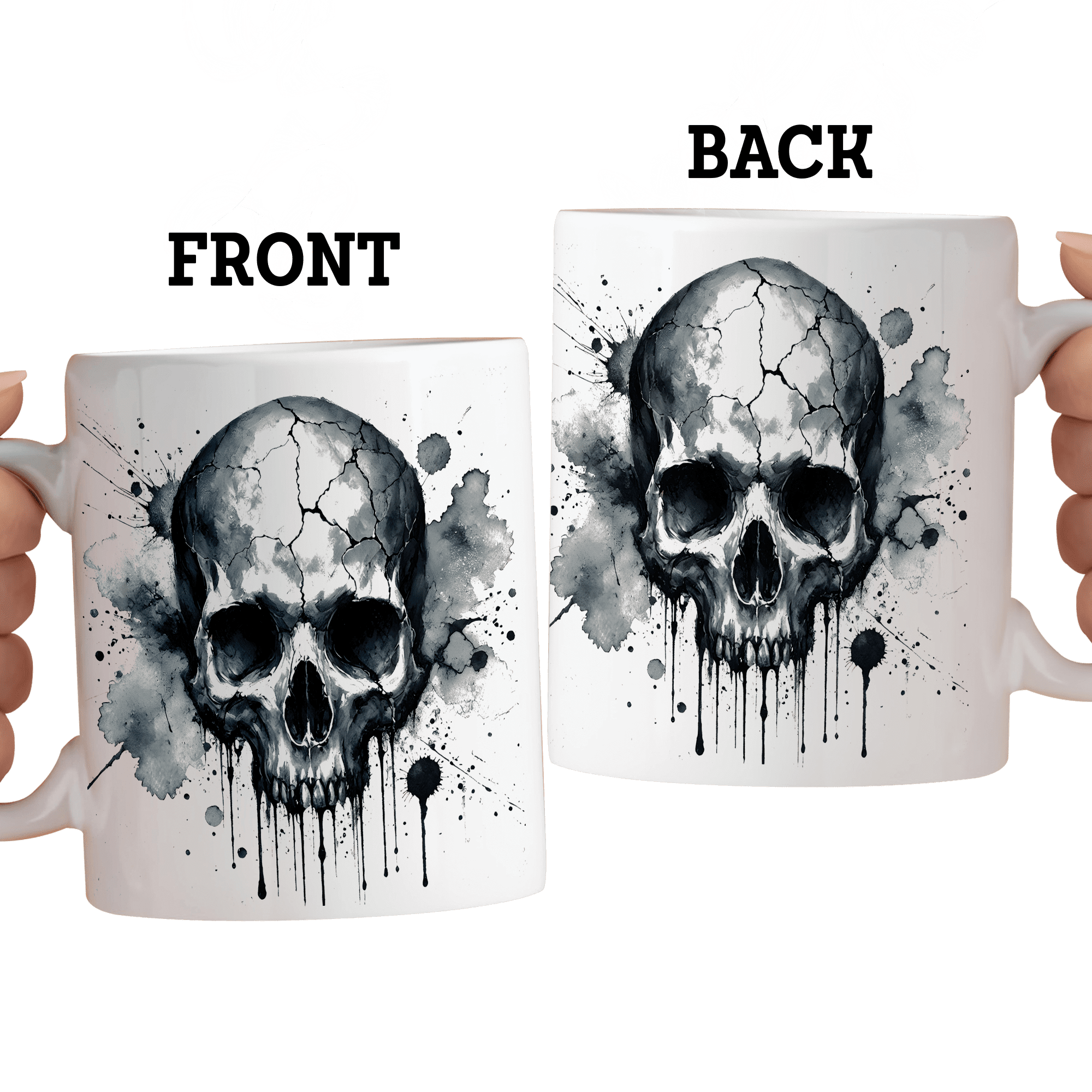 Lotusprinthandmade 3D Skull White Ceramic Mug (15oz) (Made In US), 3d ...