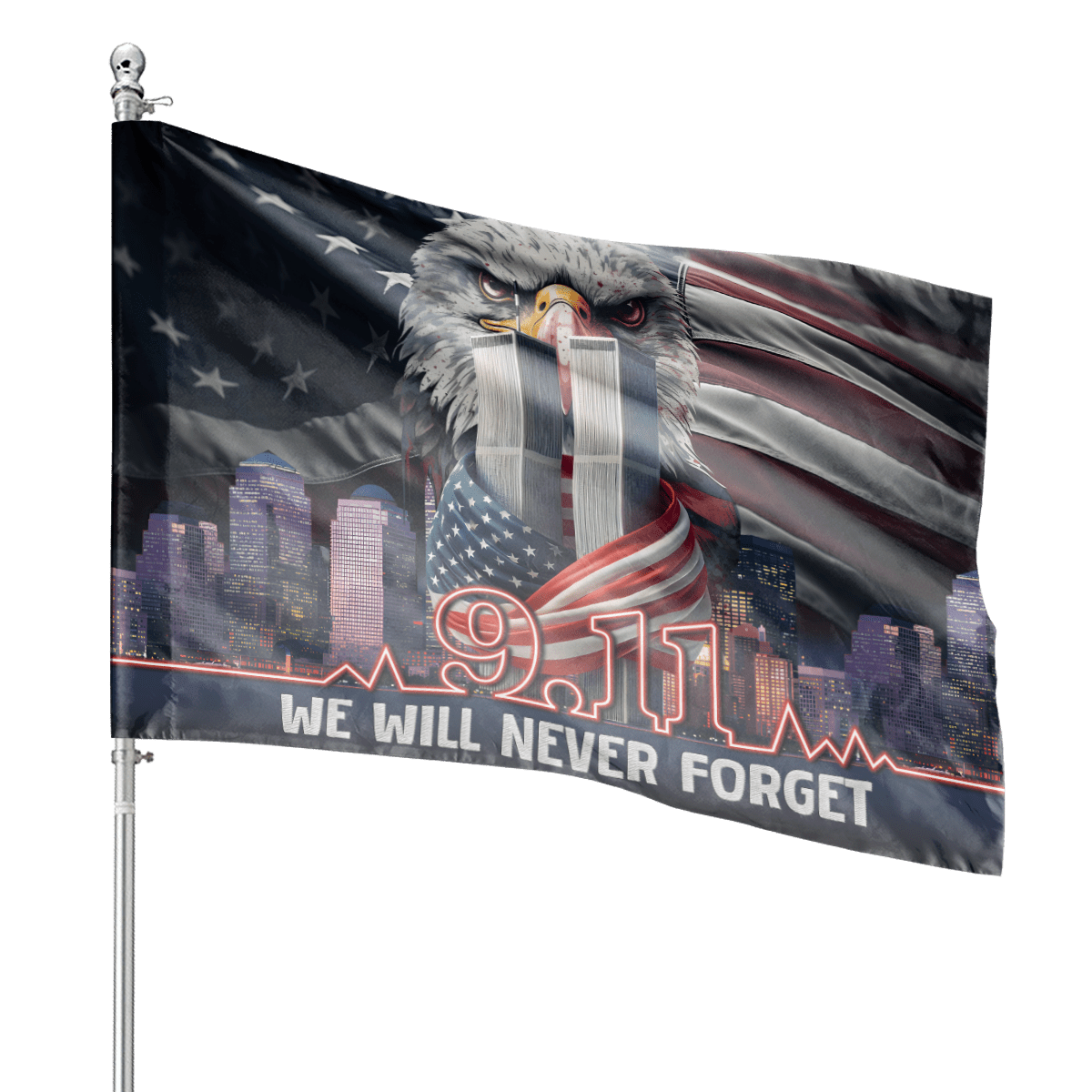 Lotusprinthandmade 9/11 Day Memorial Eagle America 100% Polyester House ...