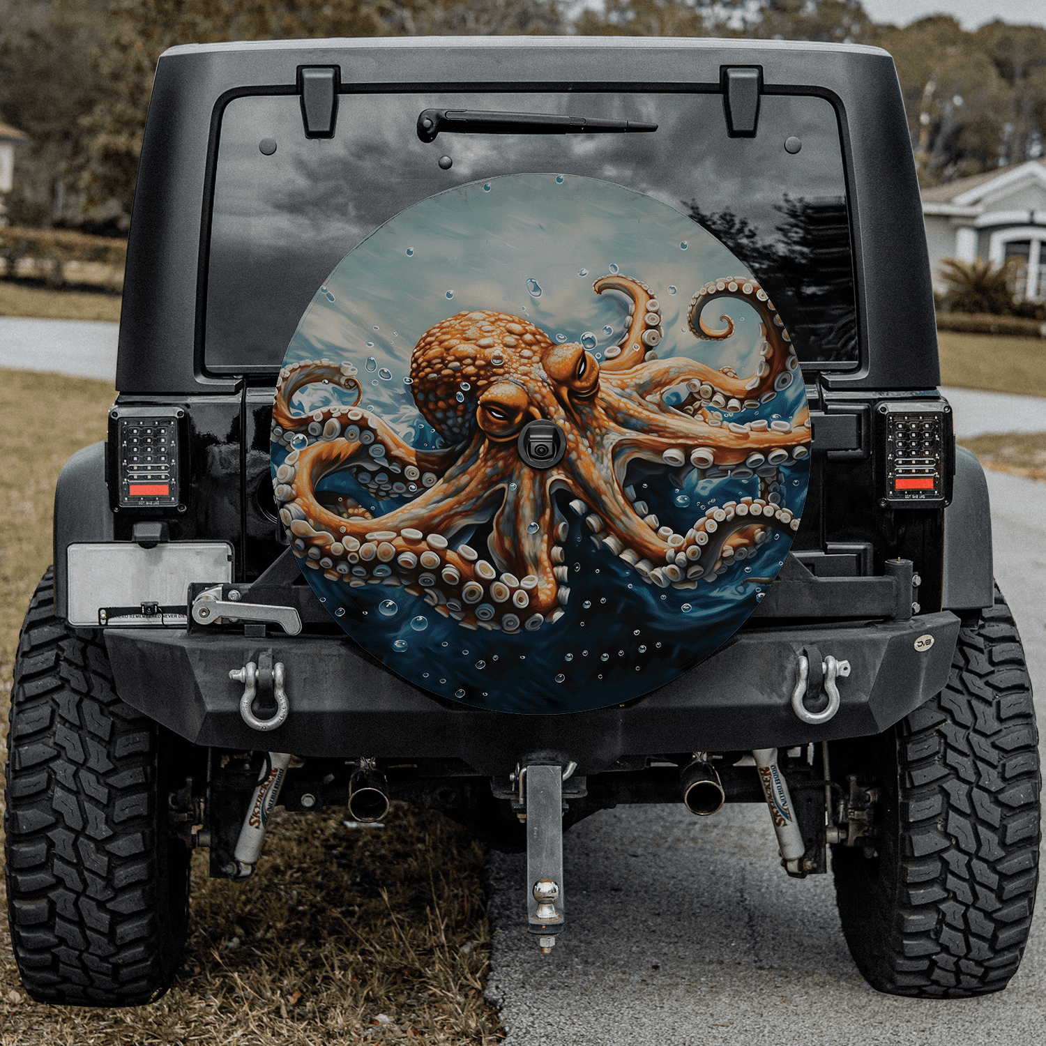 Lotusprinthandmade Abstract Octopus Ocean Underwater Spare Tire Cover ...