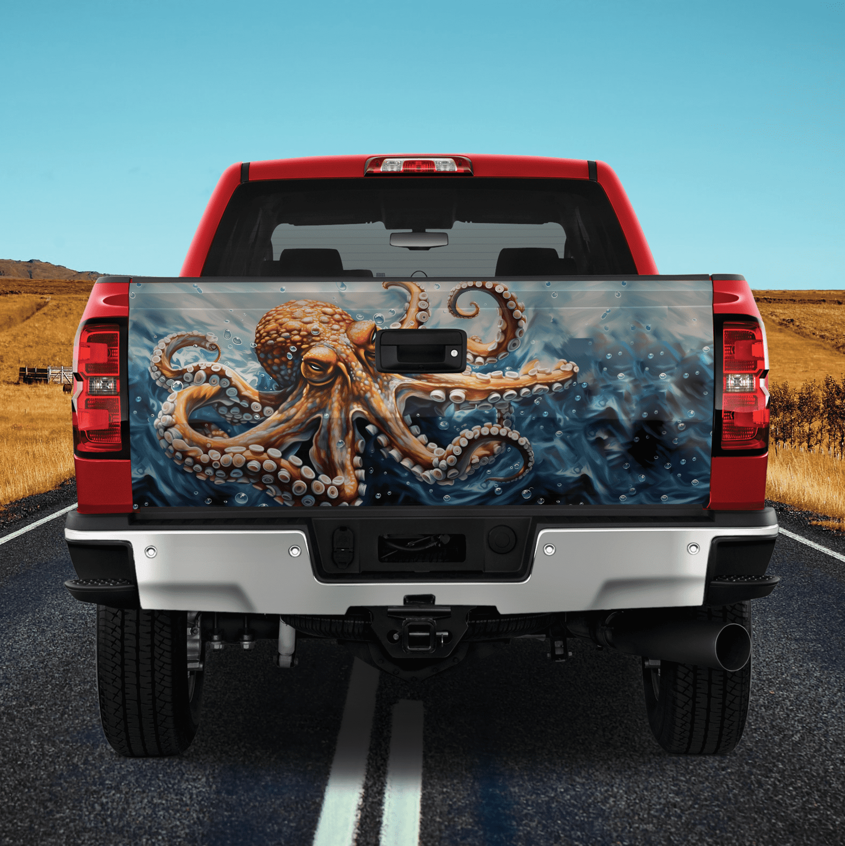 Lotusprinthandmade Abstract Octopus Ocean Underwater Tailgate Wrap 2 ...