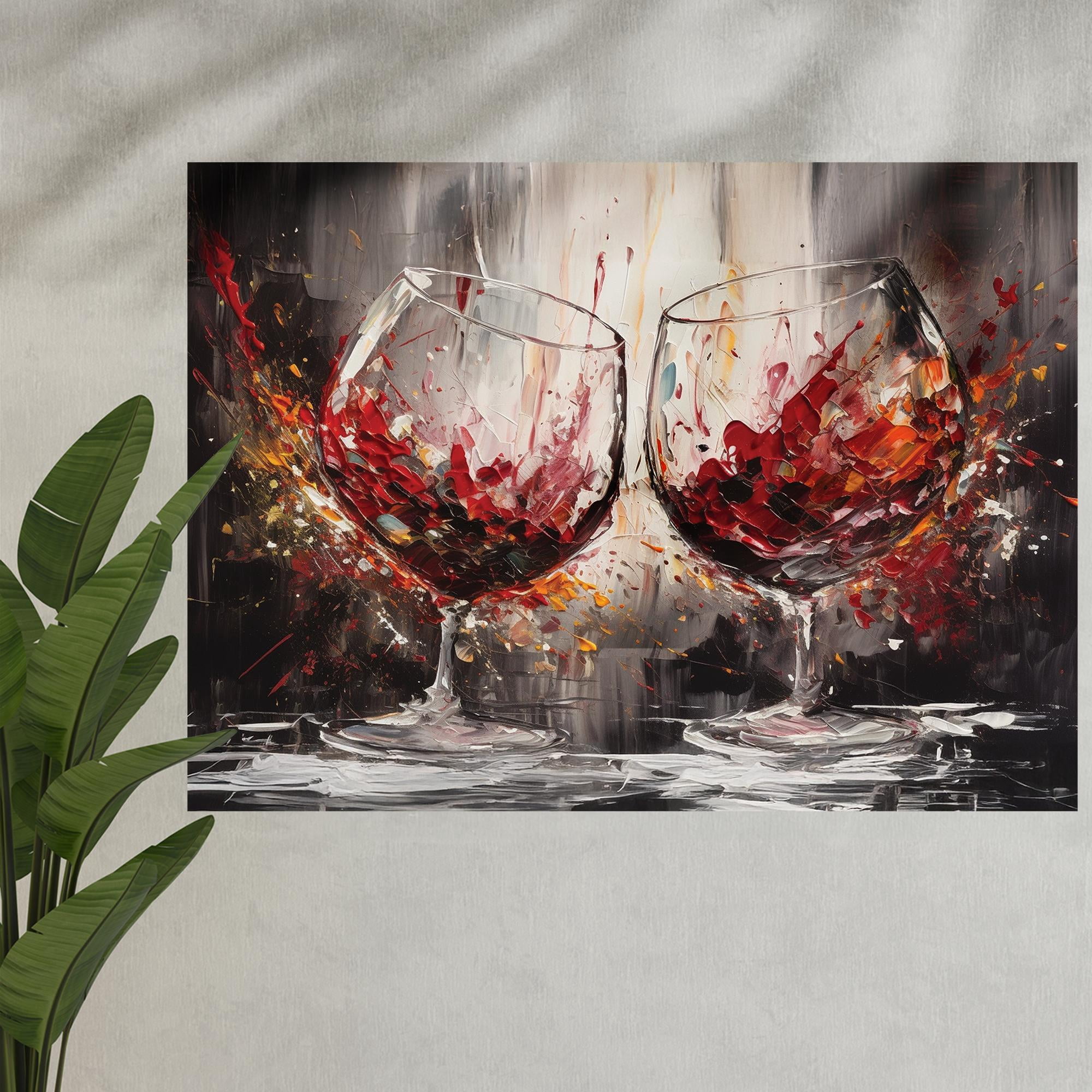 Lotusprinthandmade Abstract Red Wine Poster 16" x 24", Modern Wine ...