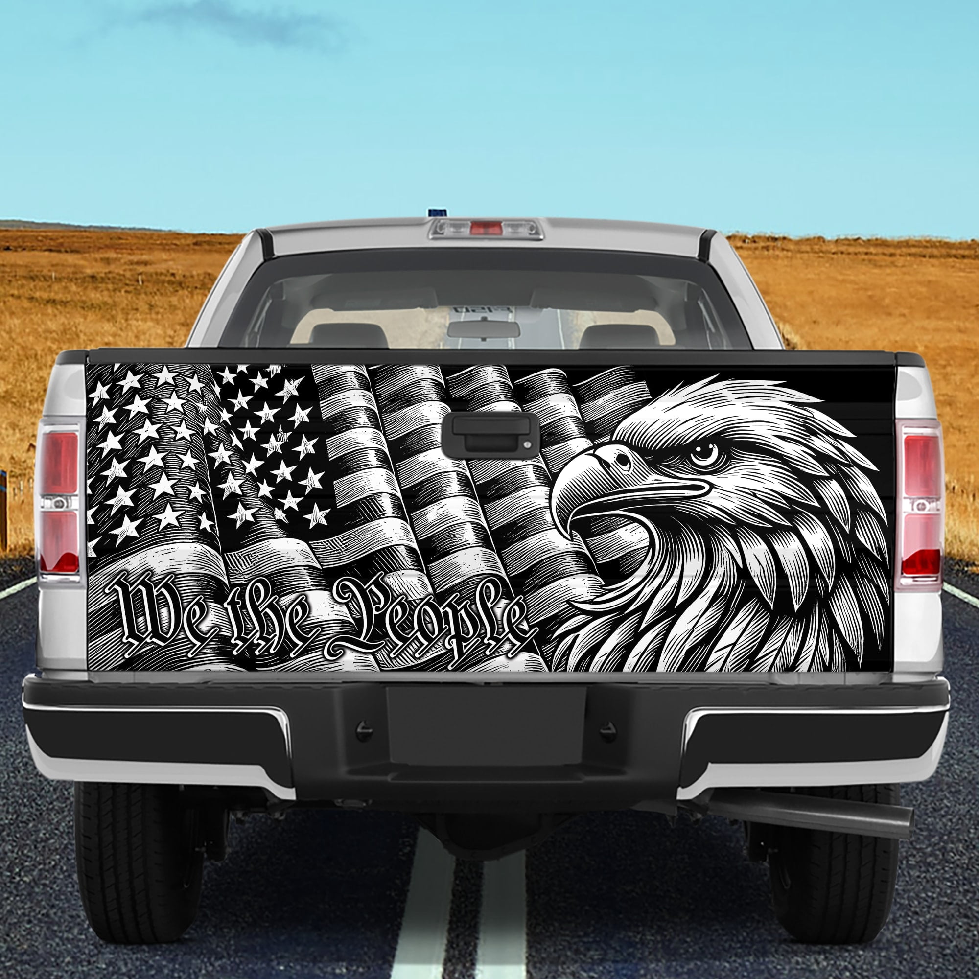 Lotusprinthandmade America Flag Eagle Patriotic Tailgate Wrap 2 Sizes ...
