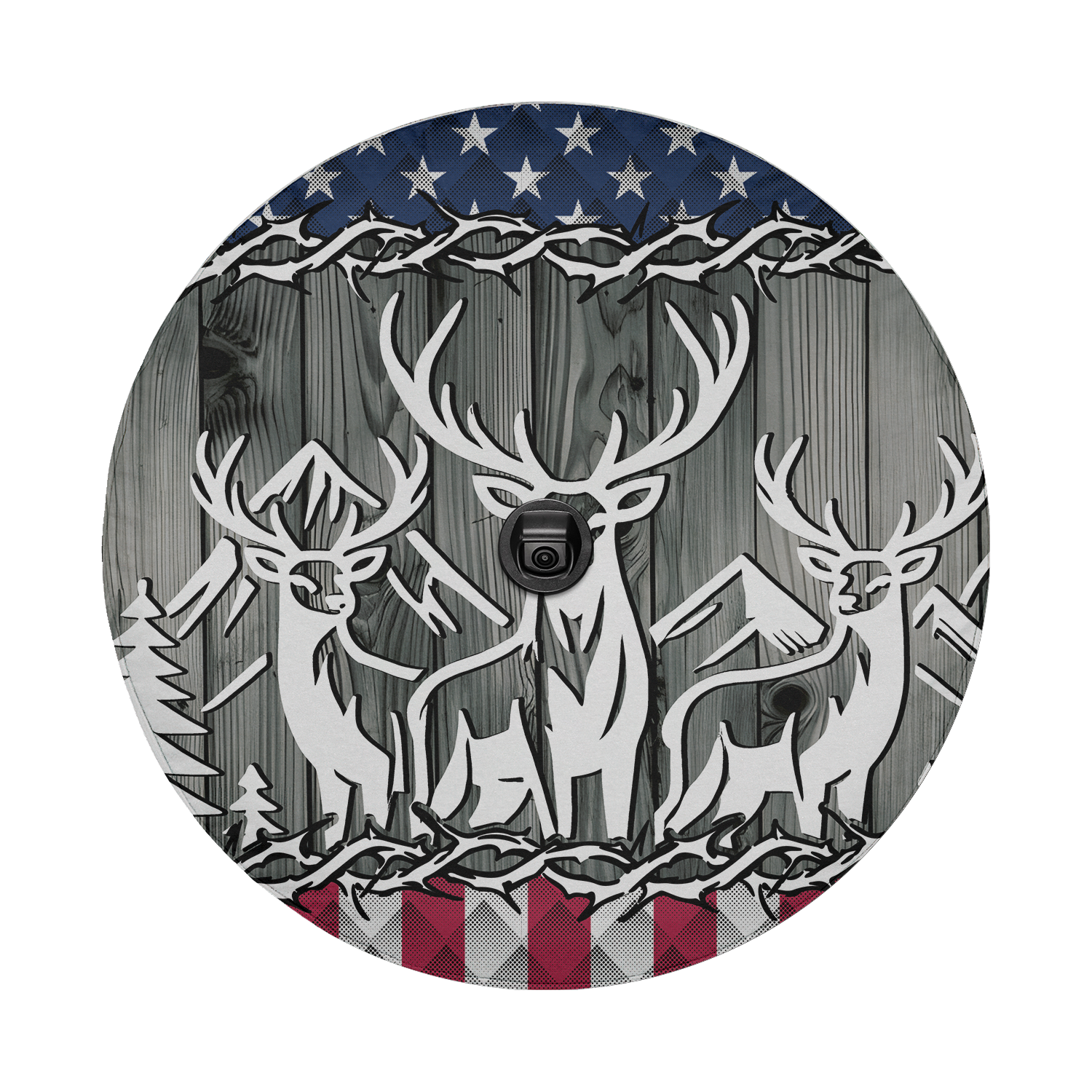 Lotusprinthandmade America US Flag Deer Hunting Spare Tire Cover With ...