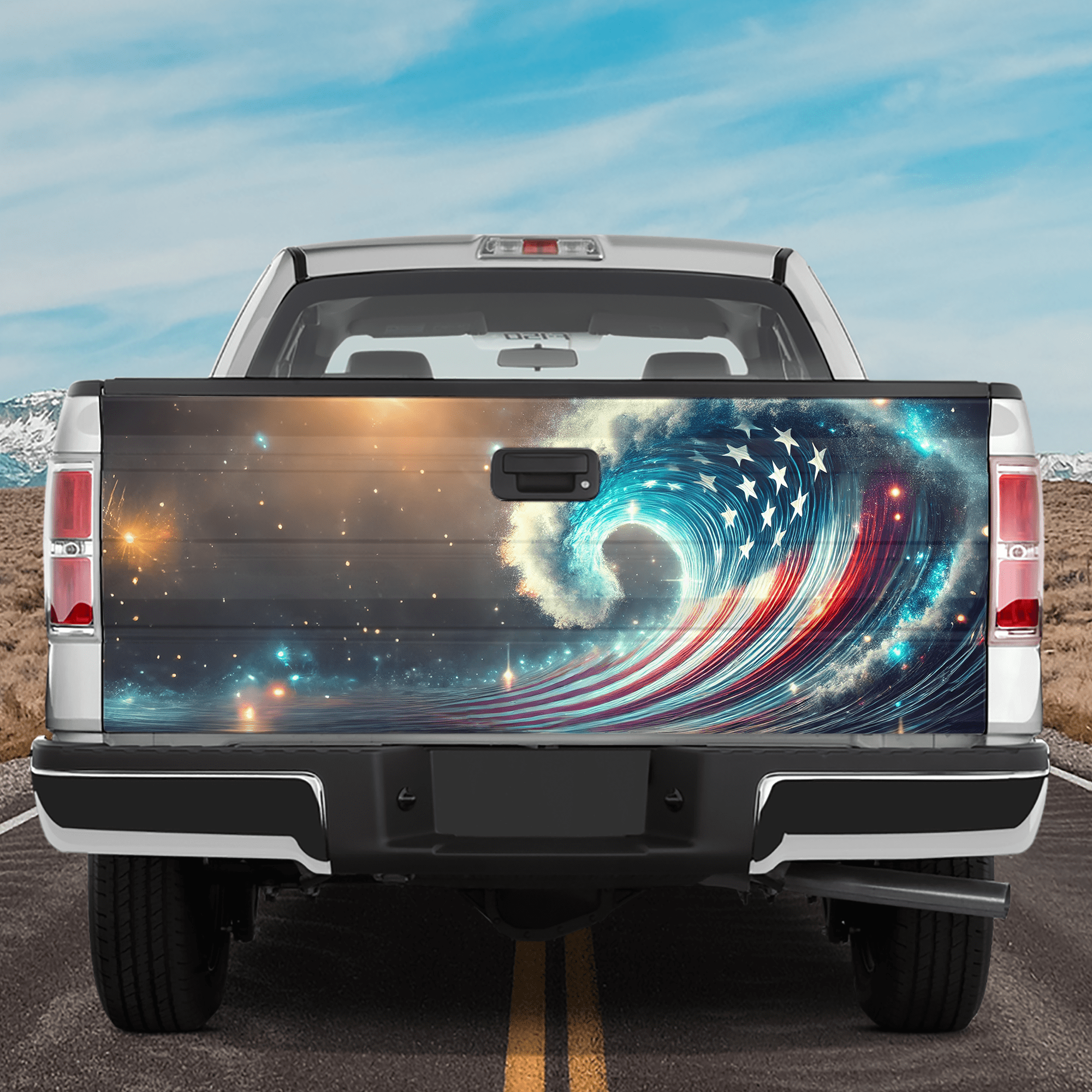 Lotusprinthandmade America US Flag Wave Patriotic Tailgate Wrap 2 Sizes ...