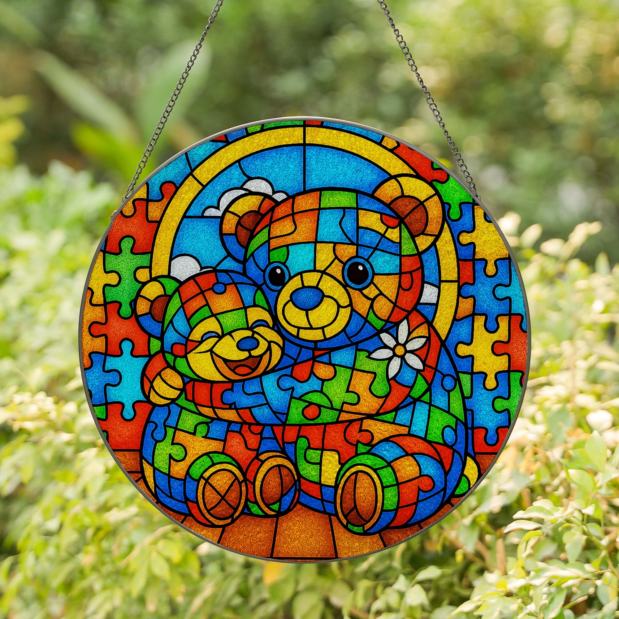 Lotusprinthandmade Autism Awareness Bear Lovers Mom and Kid Stained ...
