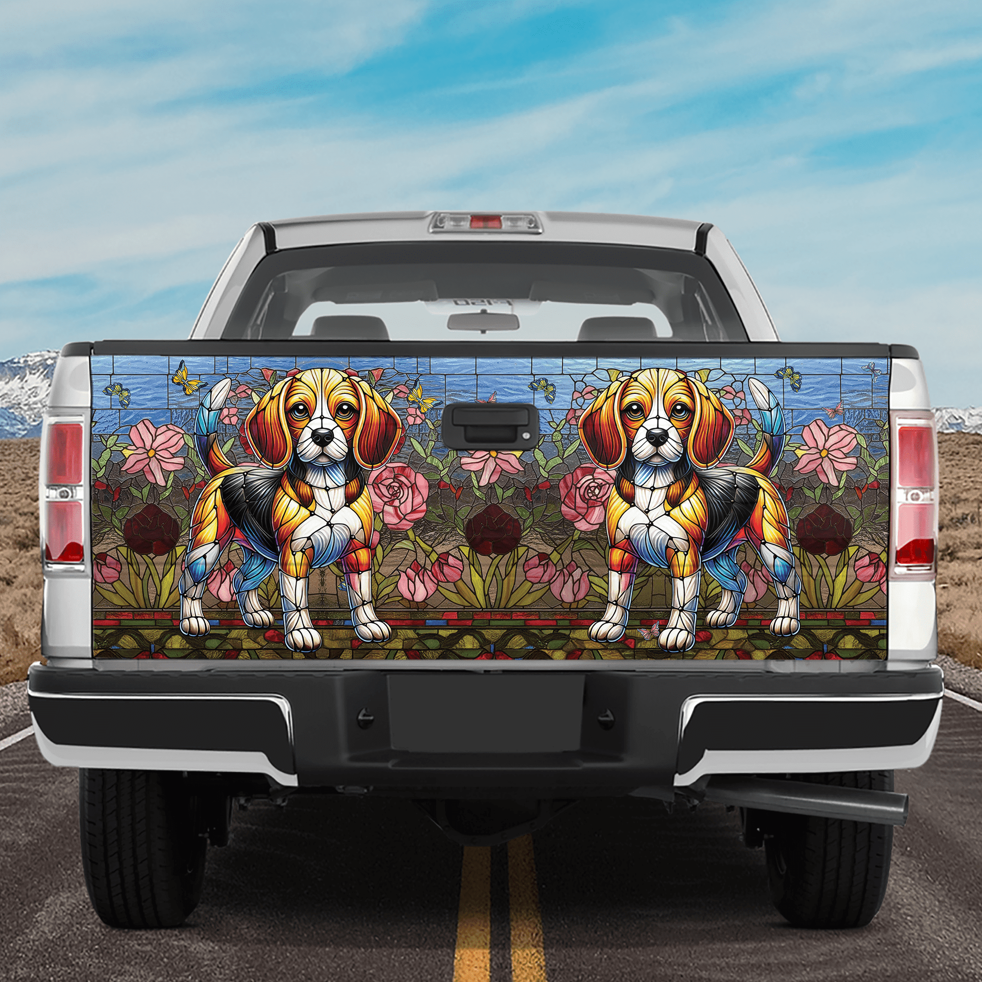 Lotusprinthandmade Beagle Dog 3D Tailgate Wrap 2 Sizes (26"x66 ...