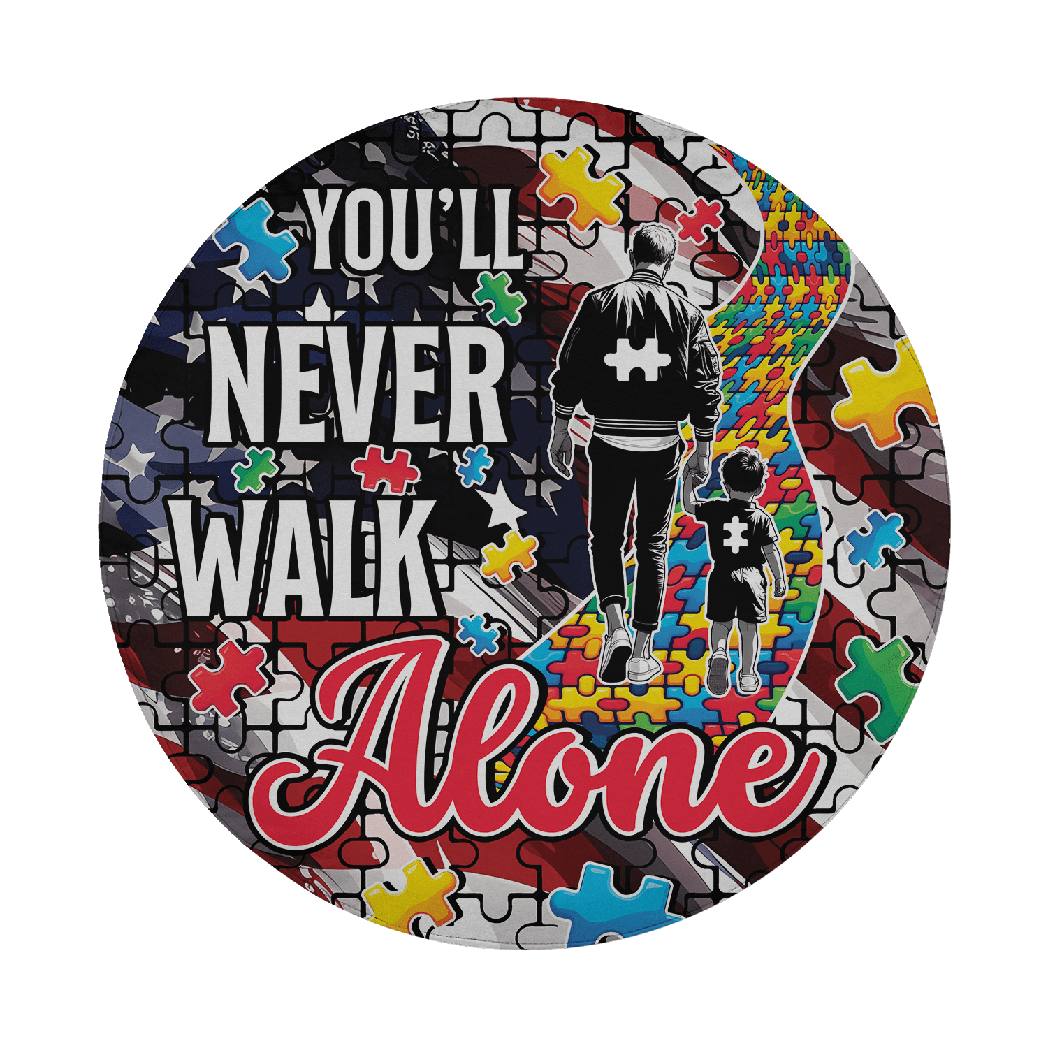 Lotusprinthandmade Autism Awareness Father and Son Spare Tire Cover ...