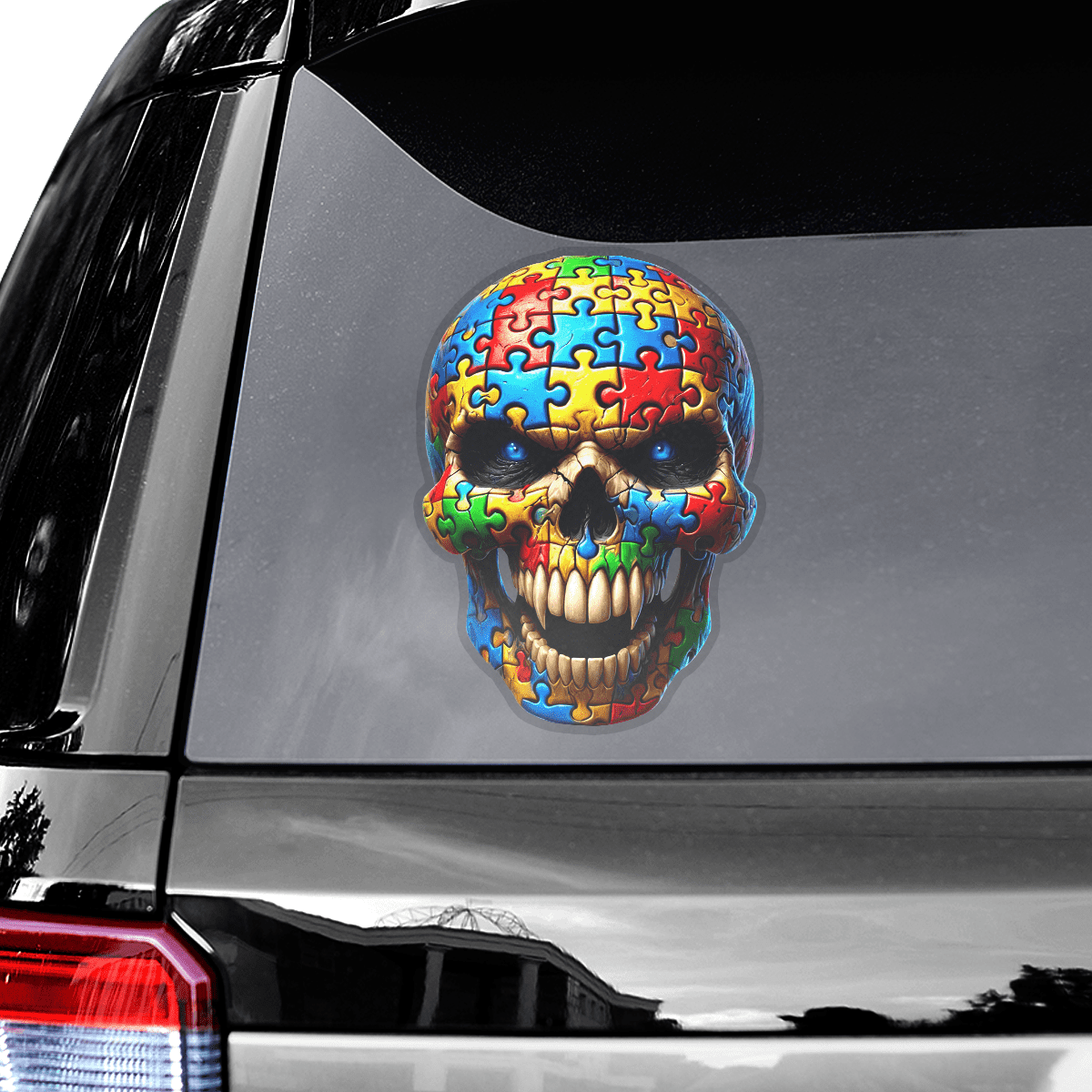 Lotusprinthandmade Autism Awareness Puzzle Skull Transparent Vinyl ...