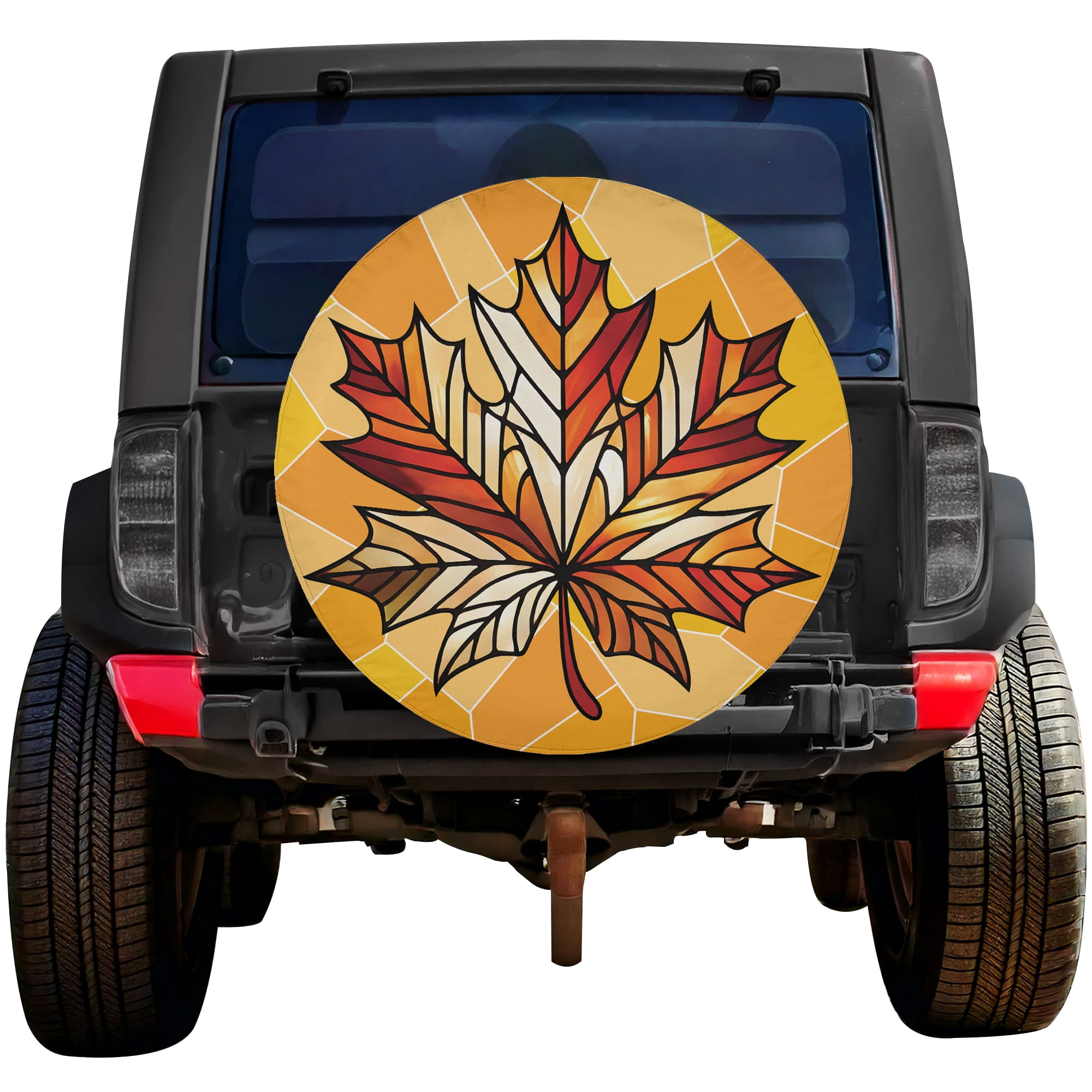 Lotusprinthandmade Autumn Leaf Spare Tire Cover Without Backup Camera ...