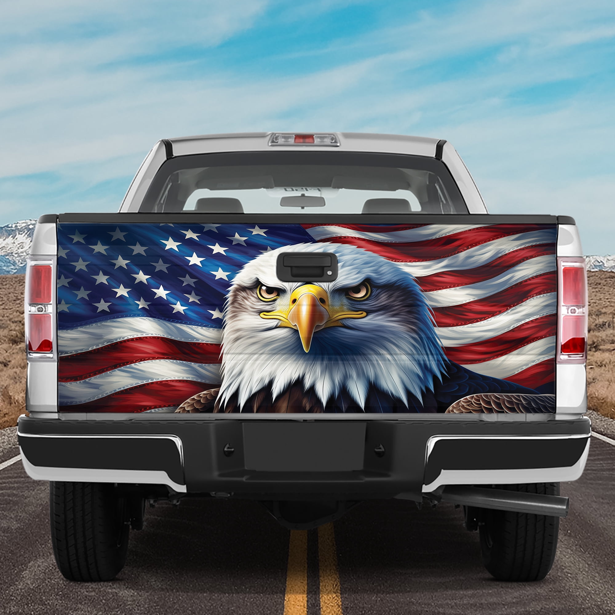 Lotusprinthandmade Bald Eagle Flag Tailgate Wrap 2 Sizes (26"x66 ...