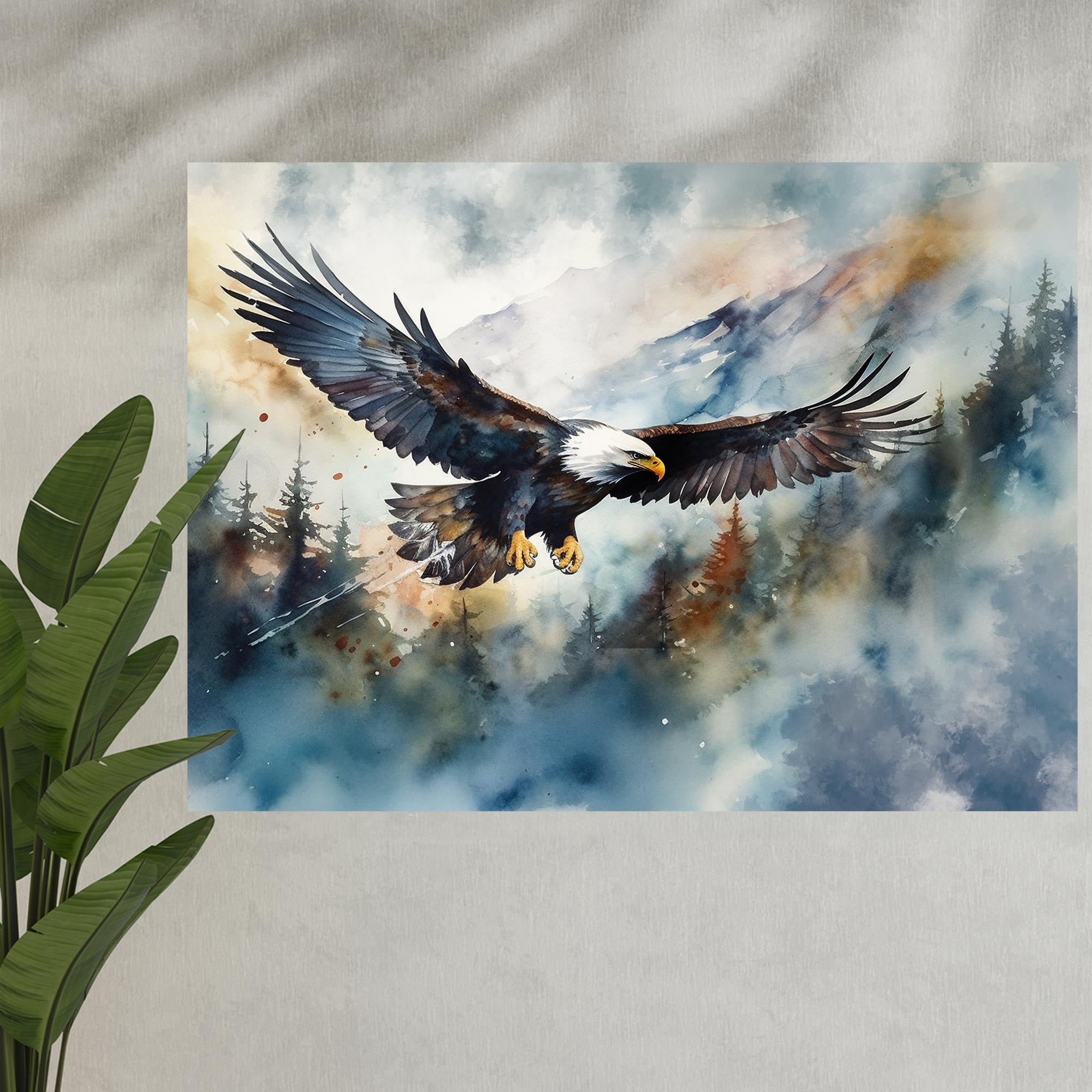 Lotusprinthandmade Bald Eagle Poster 24" x 36", Print In A Vintage Oil ...