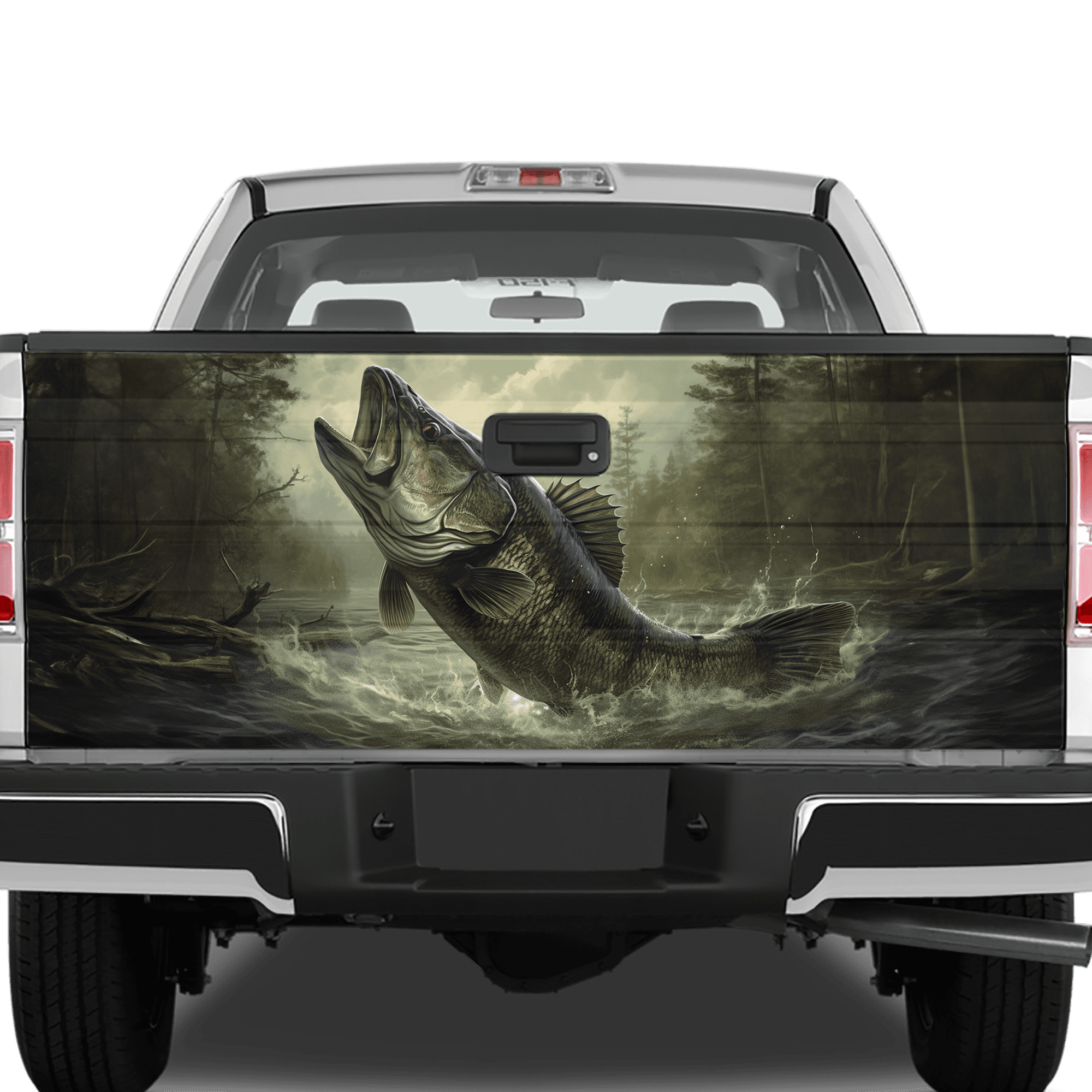 Lotusprinthandmade Bass Jumping Fishing Tailgate Wrap 2 Sizes, fishing ...
