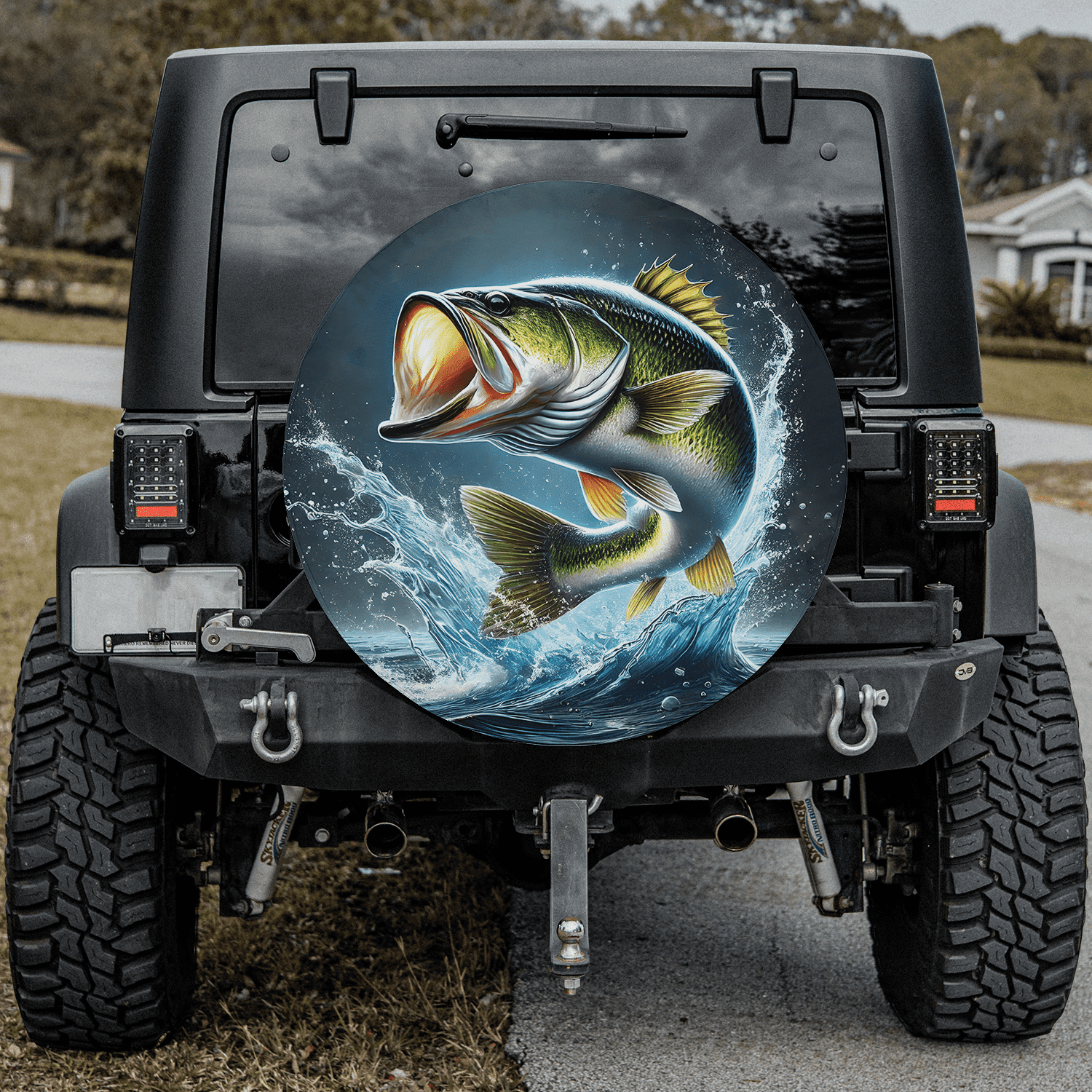 Lotusprinthandmade Bass Sea Bass Fishing Spare Tire Cover Without ...