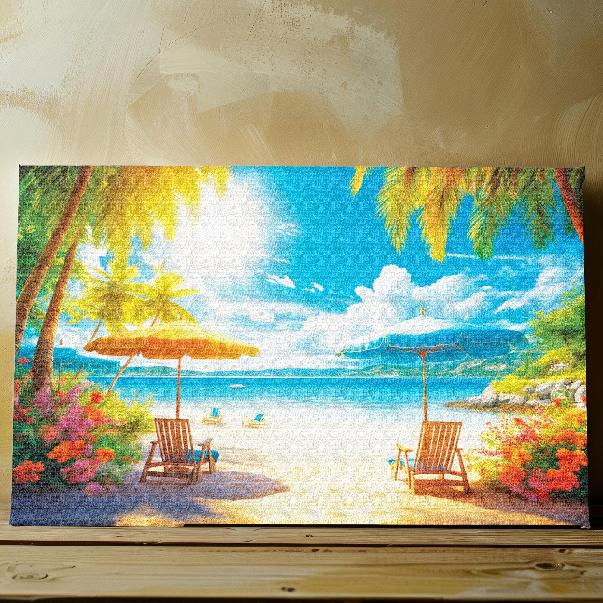 Lotusprinthandmade Beach Fun Tropical Canvas 1.5in 12" x 8", Tropical ...