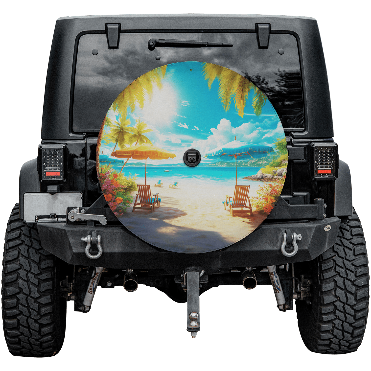 Lotusprinthandmade Beach Fun Tropical Spare Tire Cover With Backup ...