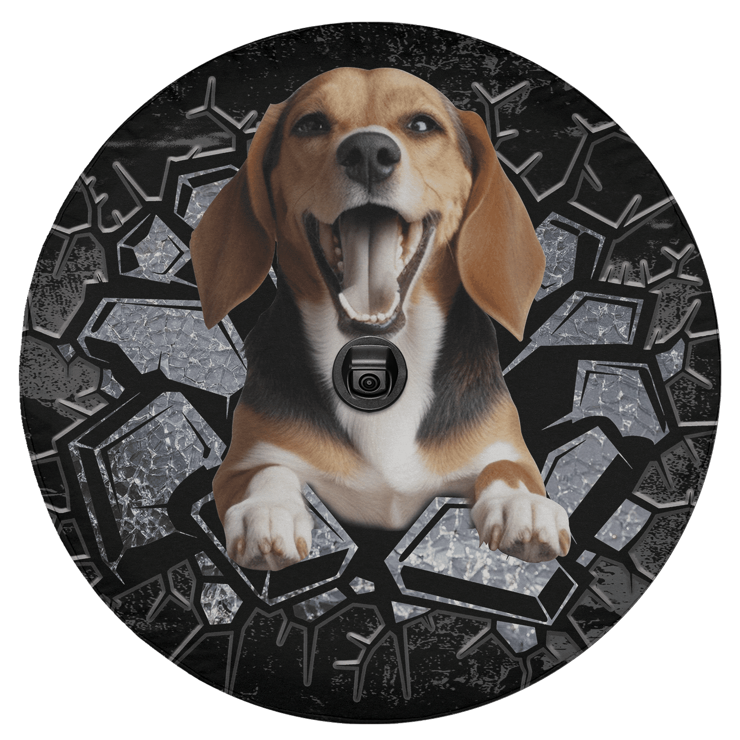 Lotusprinthandmade Beagle Crack Spare Tire Cover With Backup Camera ...