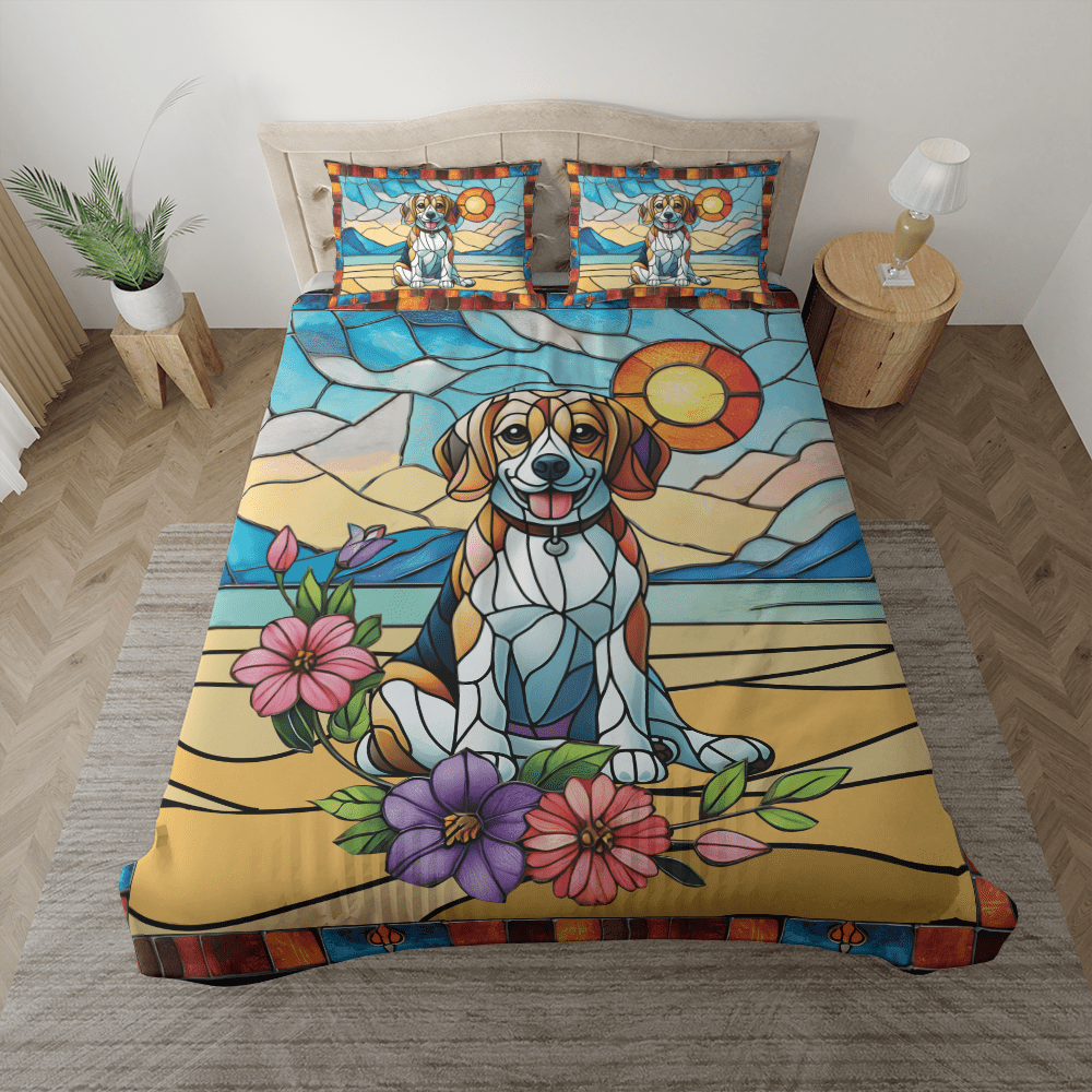 Lotusprinthandmade Beagle Dog Pattern Bedding Set (Made in Vietnam ...