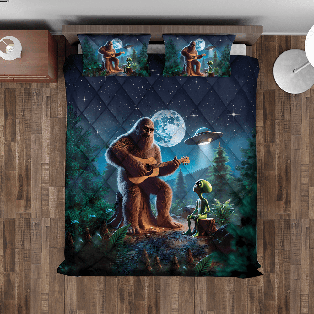 Lotusprinthandmade Bigfoot And UFO Quilt Bedding Set (Fold Hem) 5 Sizes ...