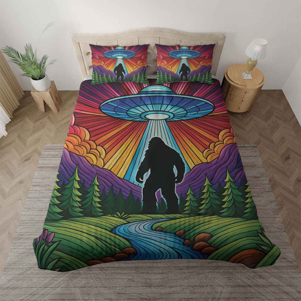 Lotusprinthandmade Bigfoot Lovers Bedding Set (Made in Vietnam) (60x80 ...