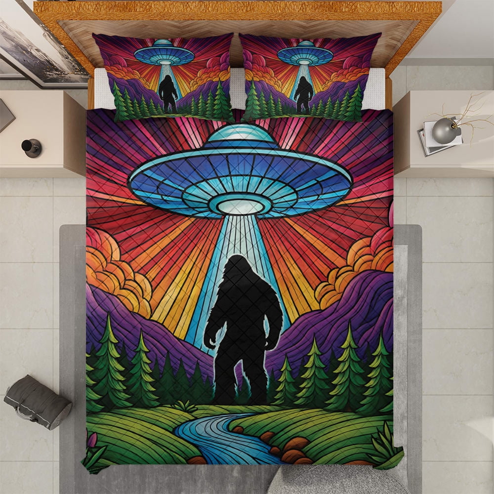 Lotusprinthandmade Bigfoot Lovers Quilt Bedding Set (Fold Hem) 5 Sizes ...